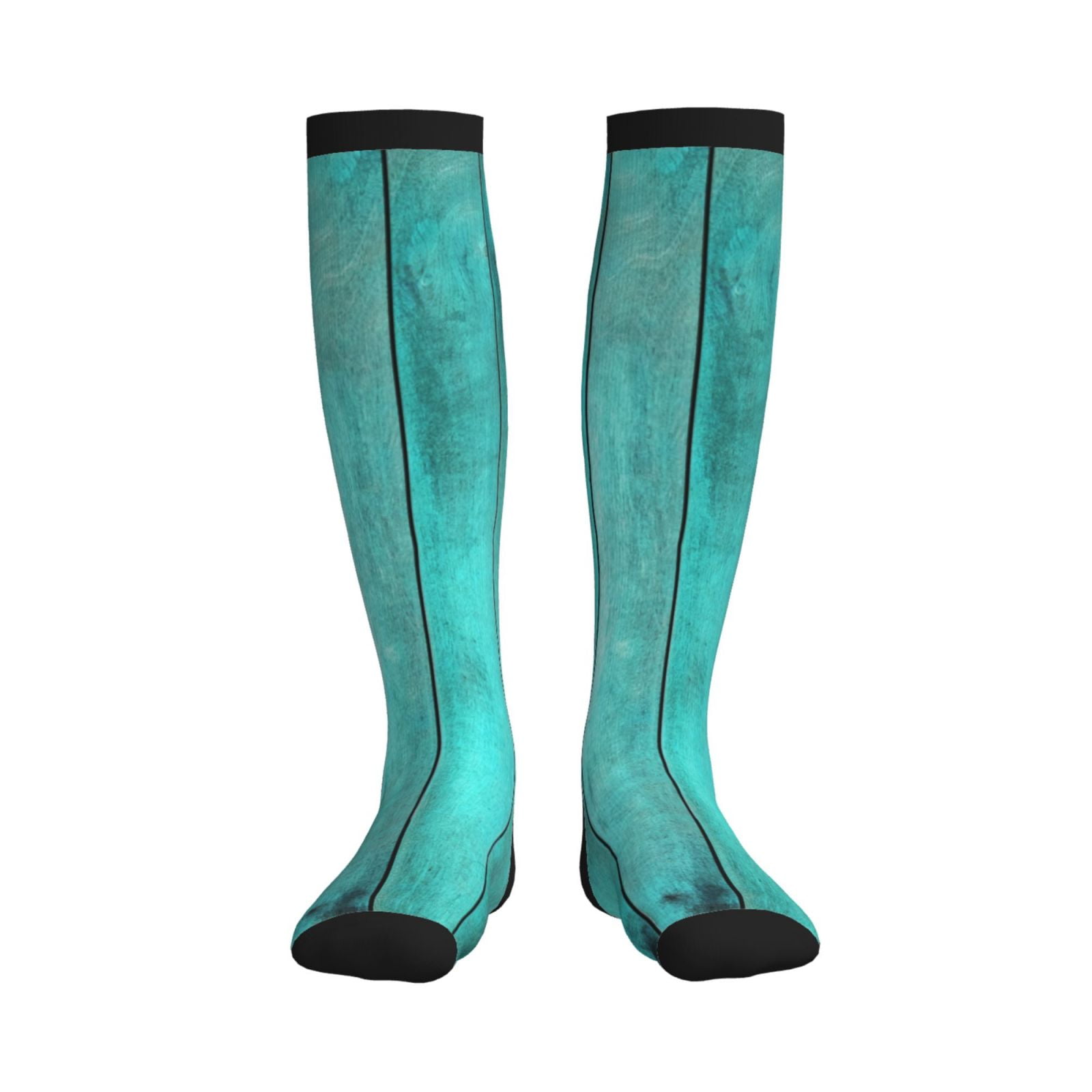 Bixox Turquoise Wooden2 Print Compression Socks,Compression Socks Women & Men Circulation for ...