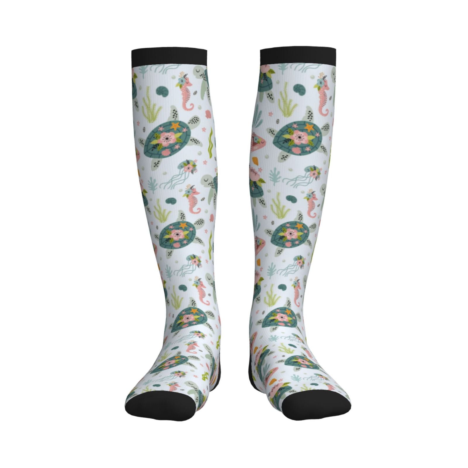 Bixox Turtle and Sea Life Print Compression Socks,Compression Socks ...