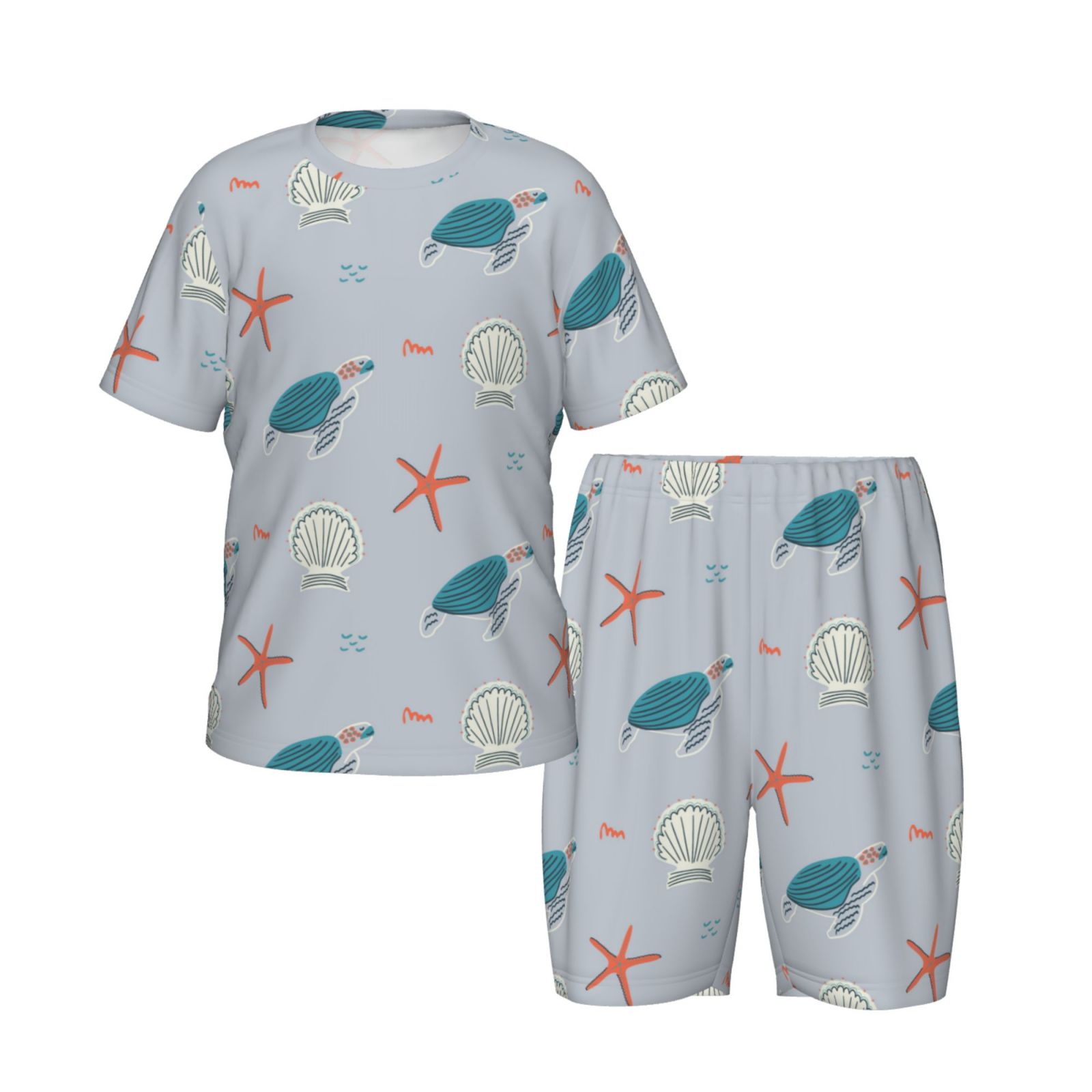 Bixox Turtles And Shells Pattern children's Summer Short Sleeve Pajamas ...
