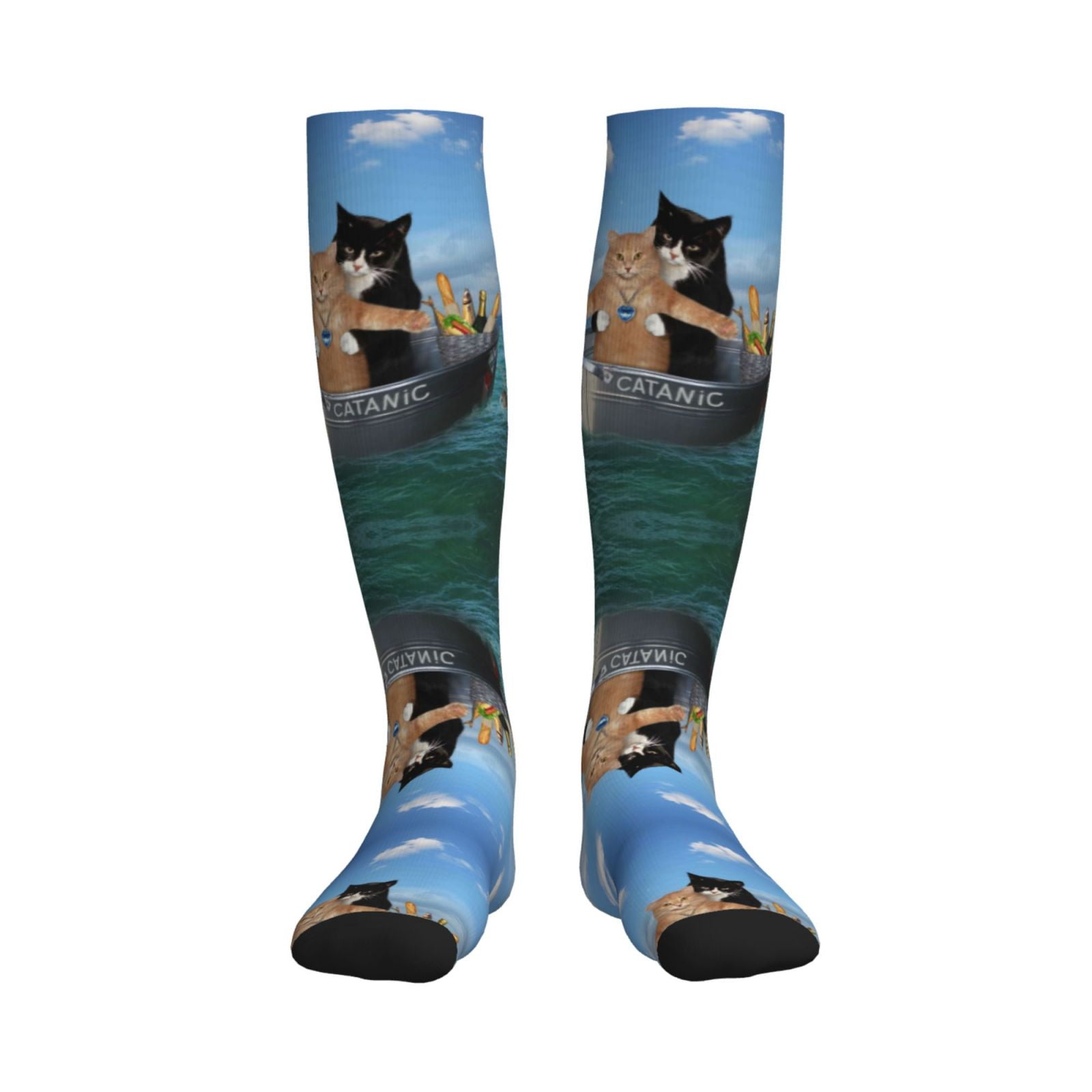 Bixox Two Brave Cats Are Floating On The Sea Iceberg Print Compression ...