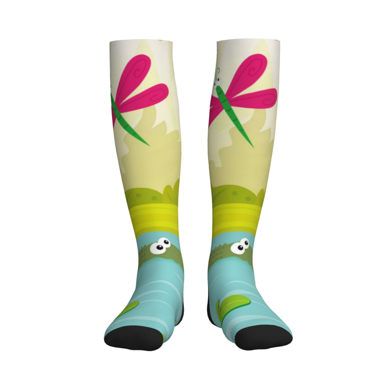Bixox Two Frogs Are Sitting On Water Lilies Print Compression Socks ...
