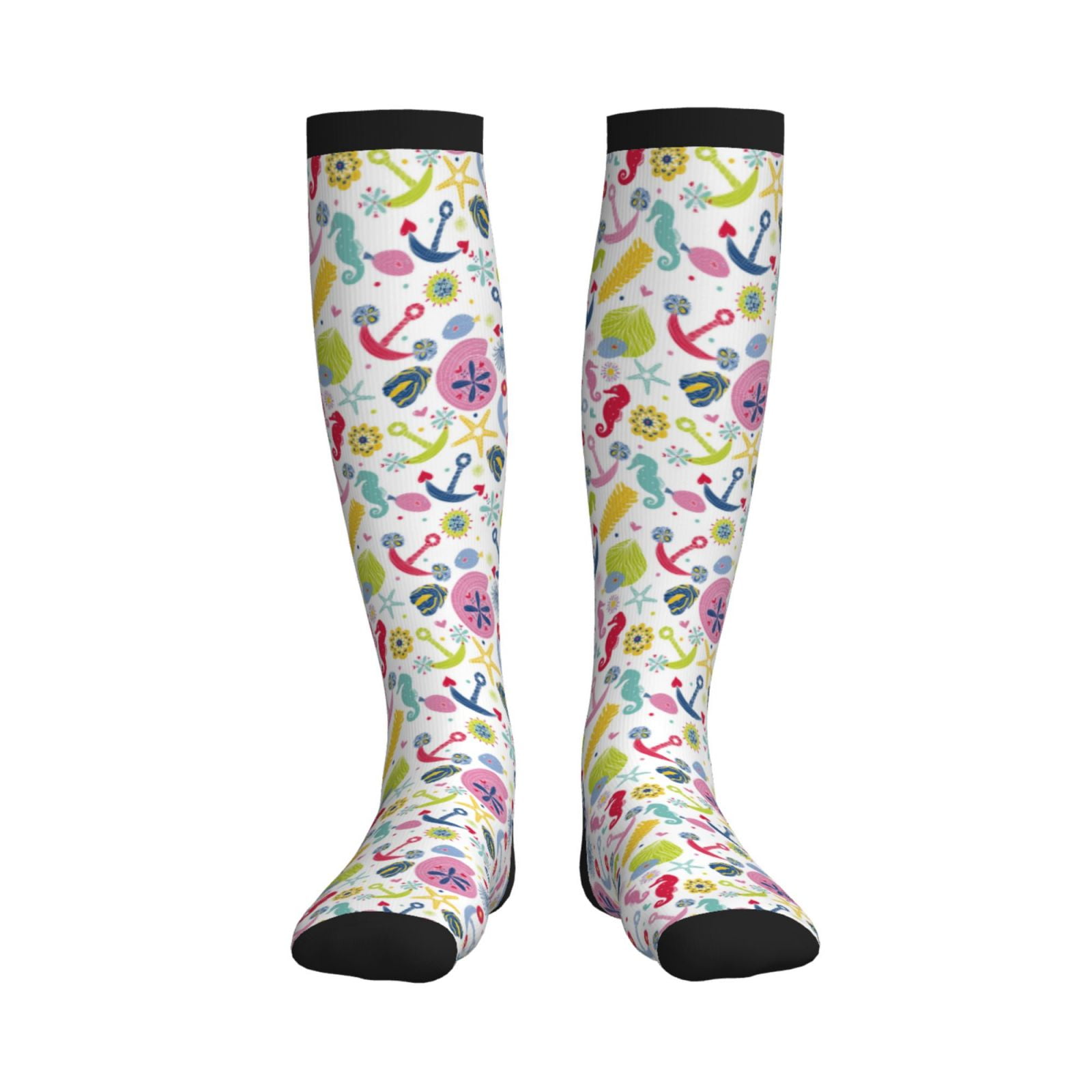 Bixox Undersea Seahorse Print Compression Socks,Compression Socks Women ...