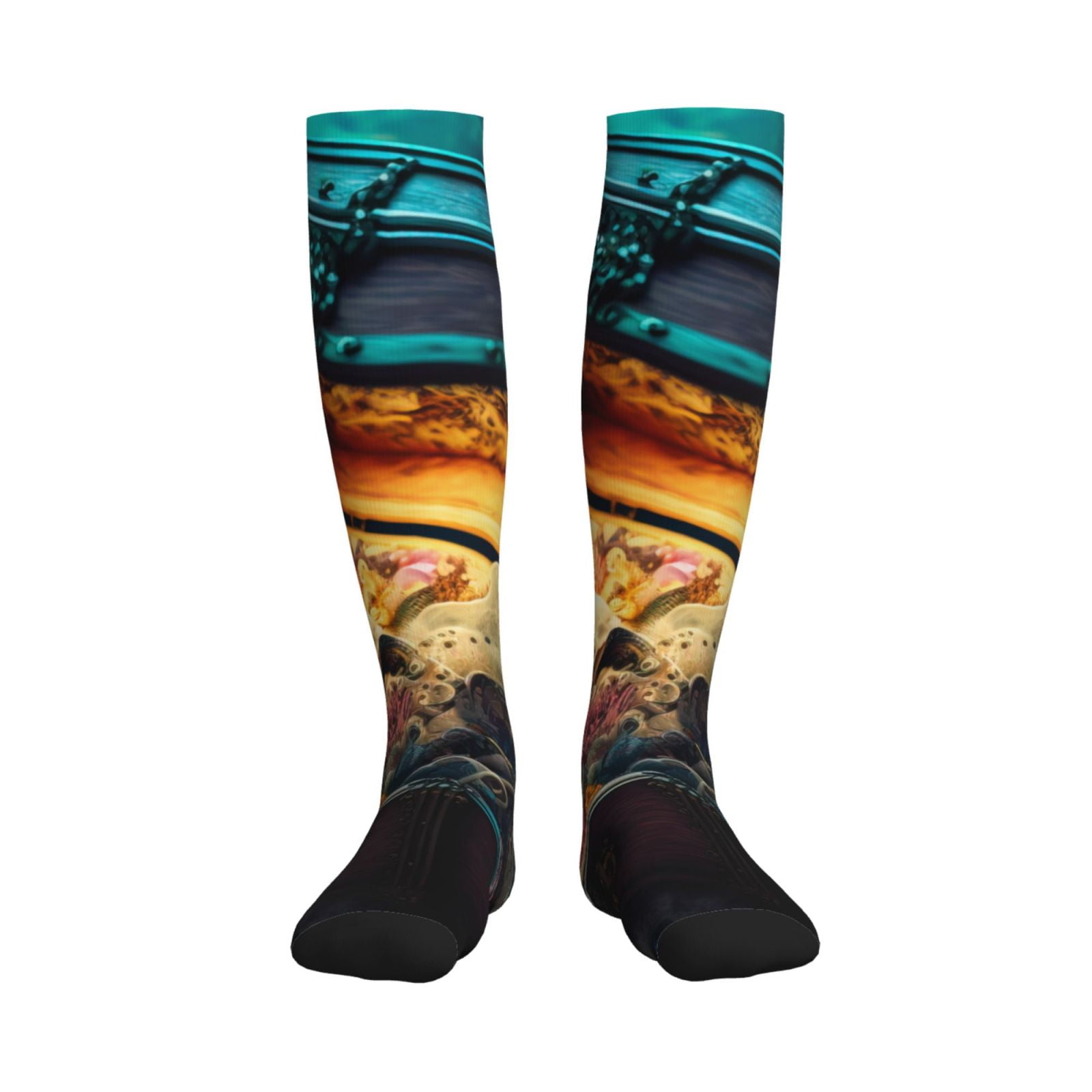 Bixox Underwater Treasure Chest Print Compression Socks,Compression ...