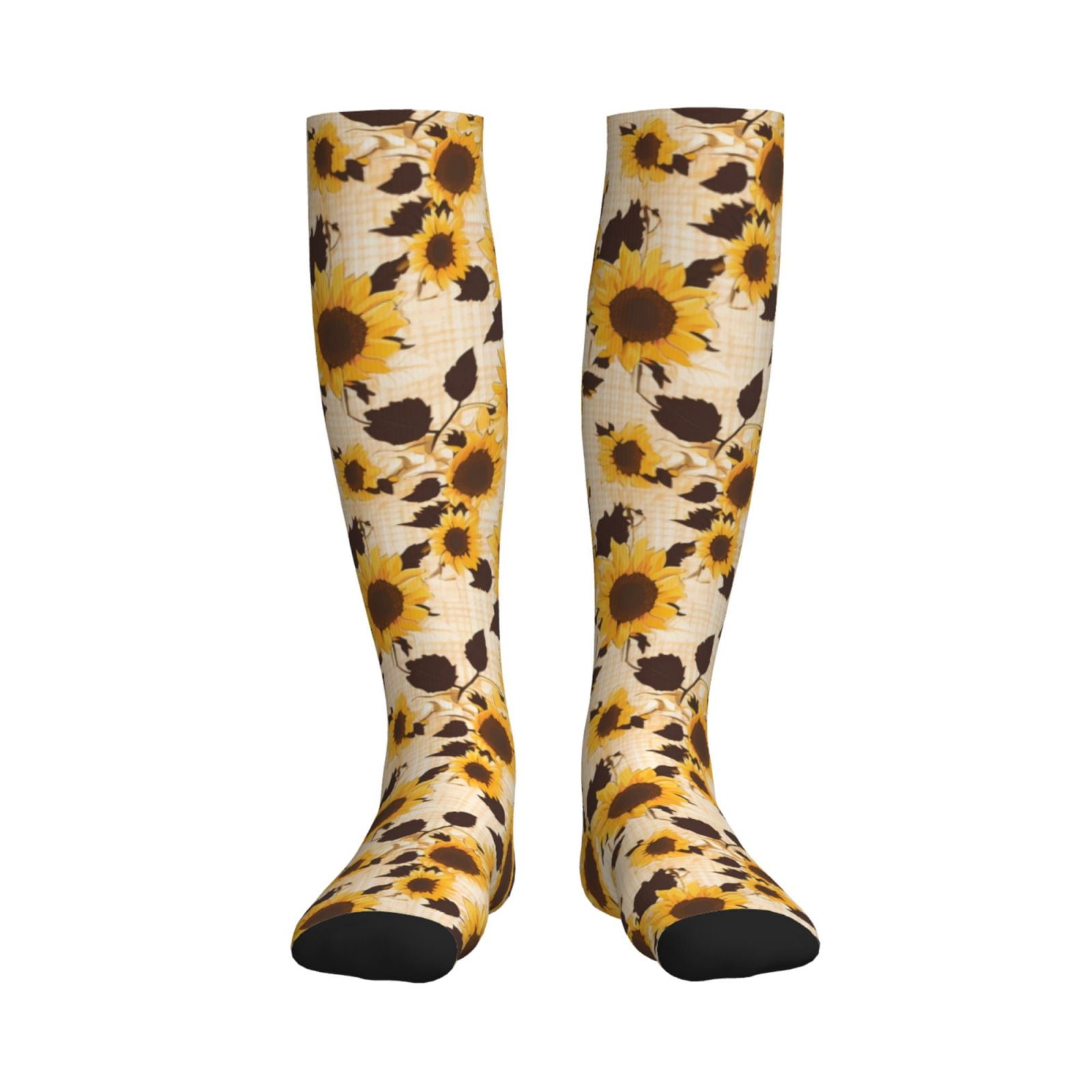 Bixox Vintage Plaid Cute Sunflower Print Compression Socks,Compression ...