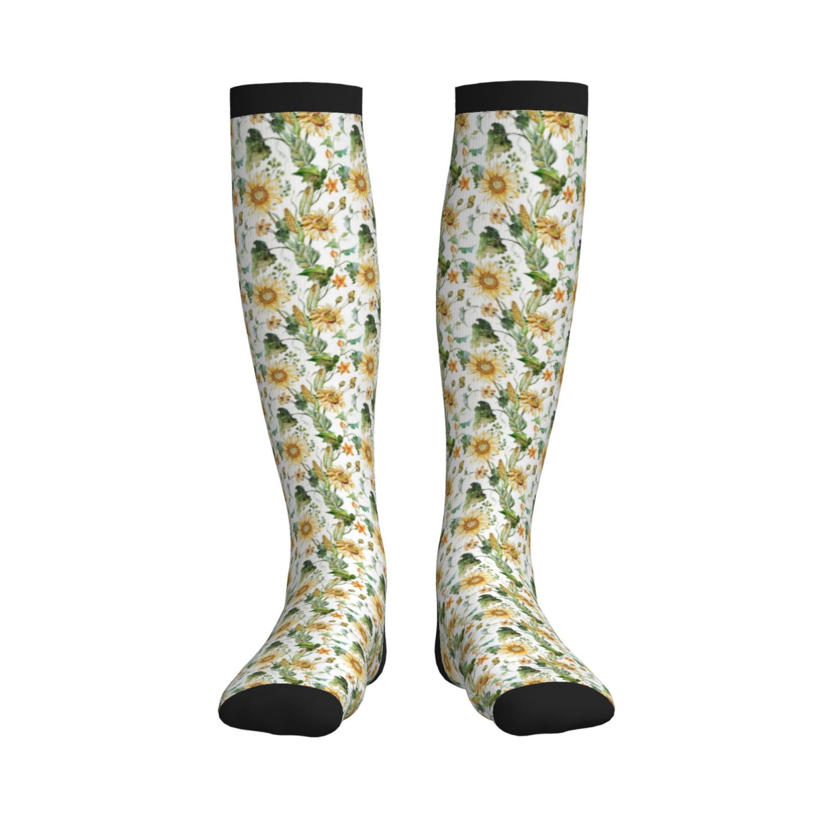 Bixox Watercolor Bright Sunflowers Print Compression Socks,Compression ...