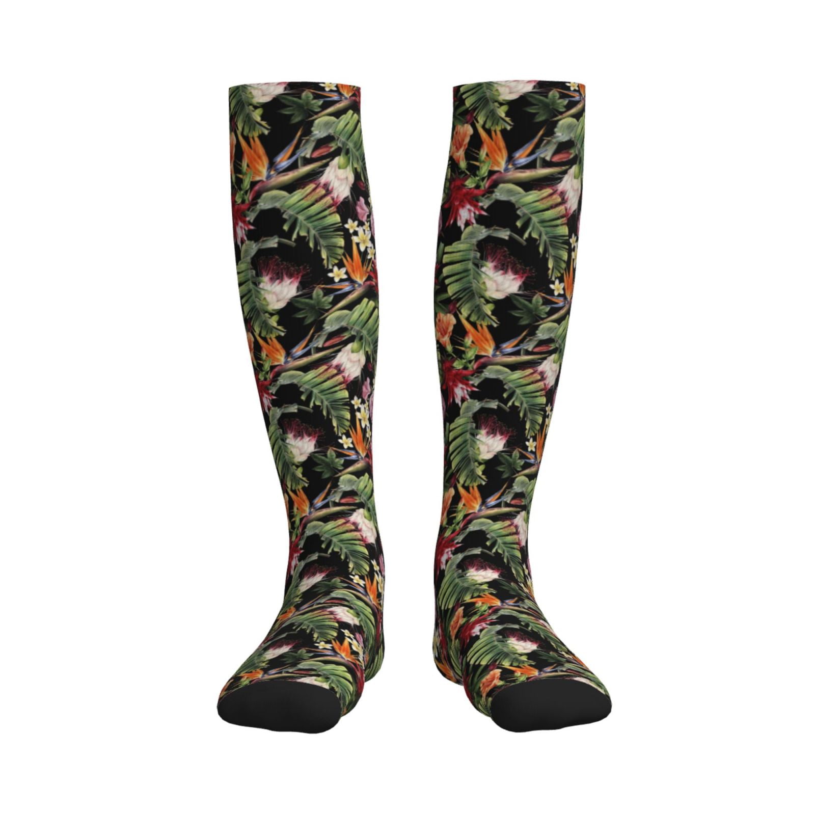 Bixox Watercolor Tropical Flowers Print Compression Socks,Compression ...