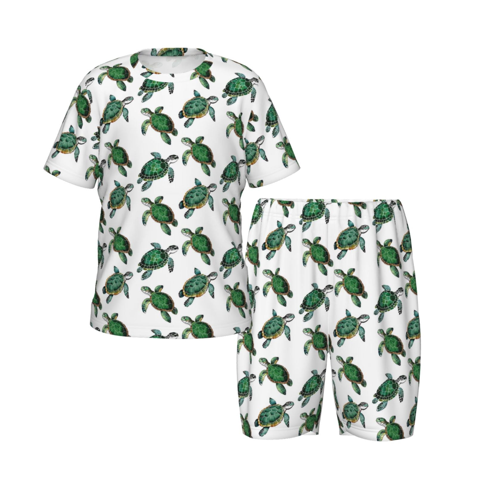 Bixox Watercolor Turtle Pattern children's Summer Short Sleeve Pajamas ...