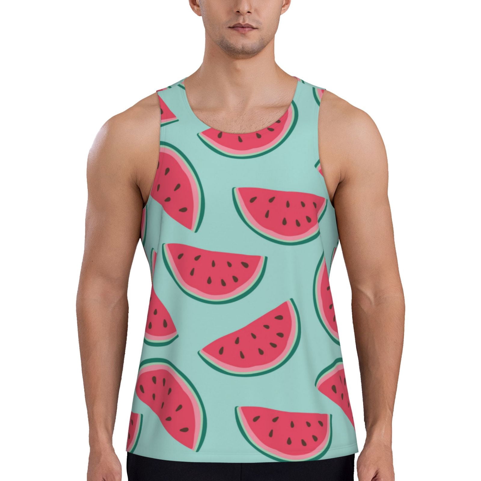 Bixox Watermelon Pattern Men's Gym Tank Tops Workout Sleeveless T ...