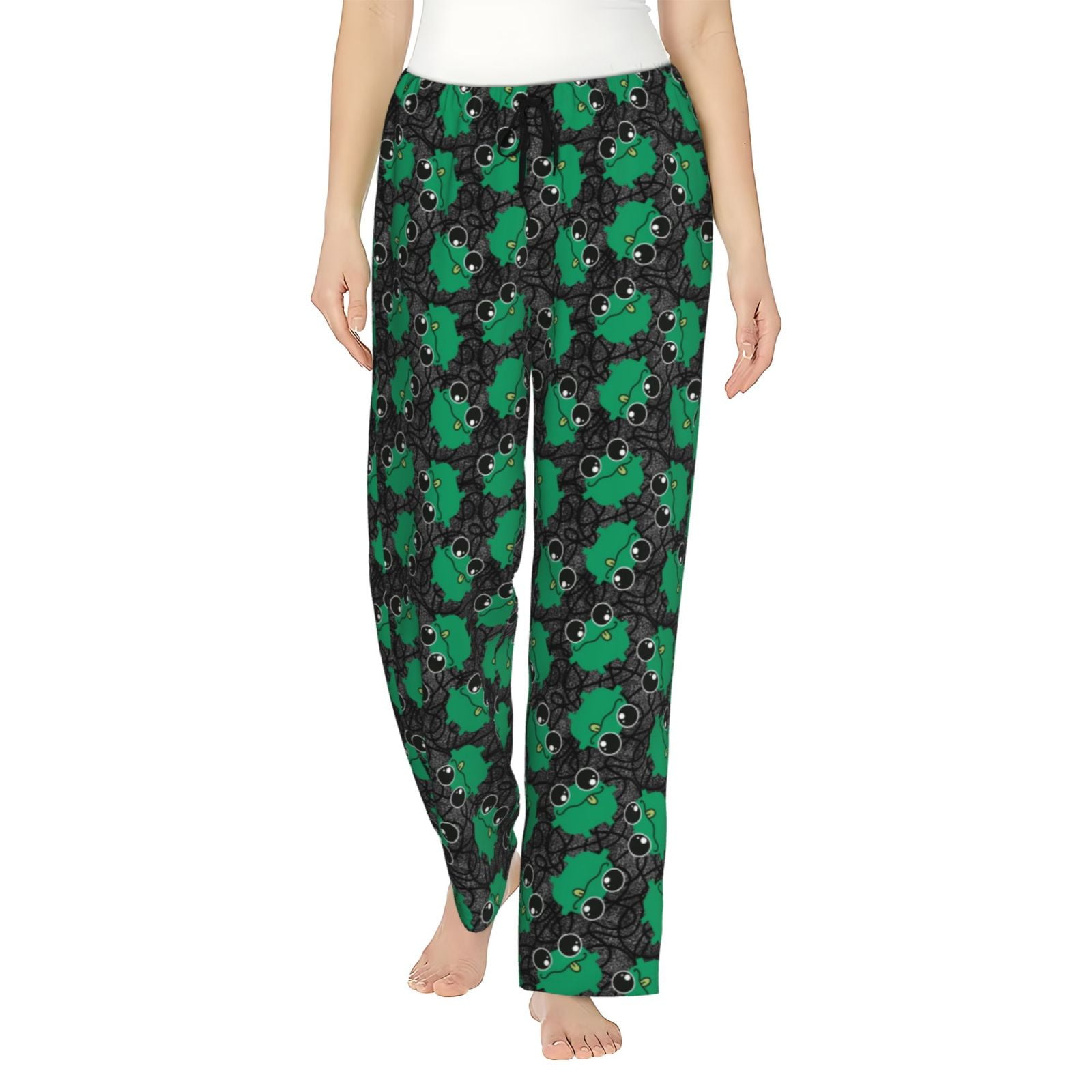 Bixox Women's Cartoon Kawaii Frogs Patterned Pajama Pants Loungewear ...