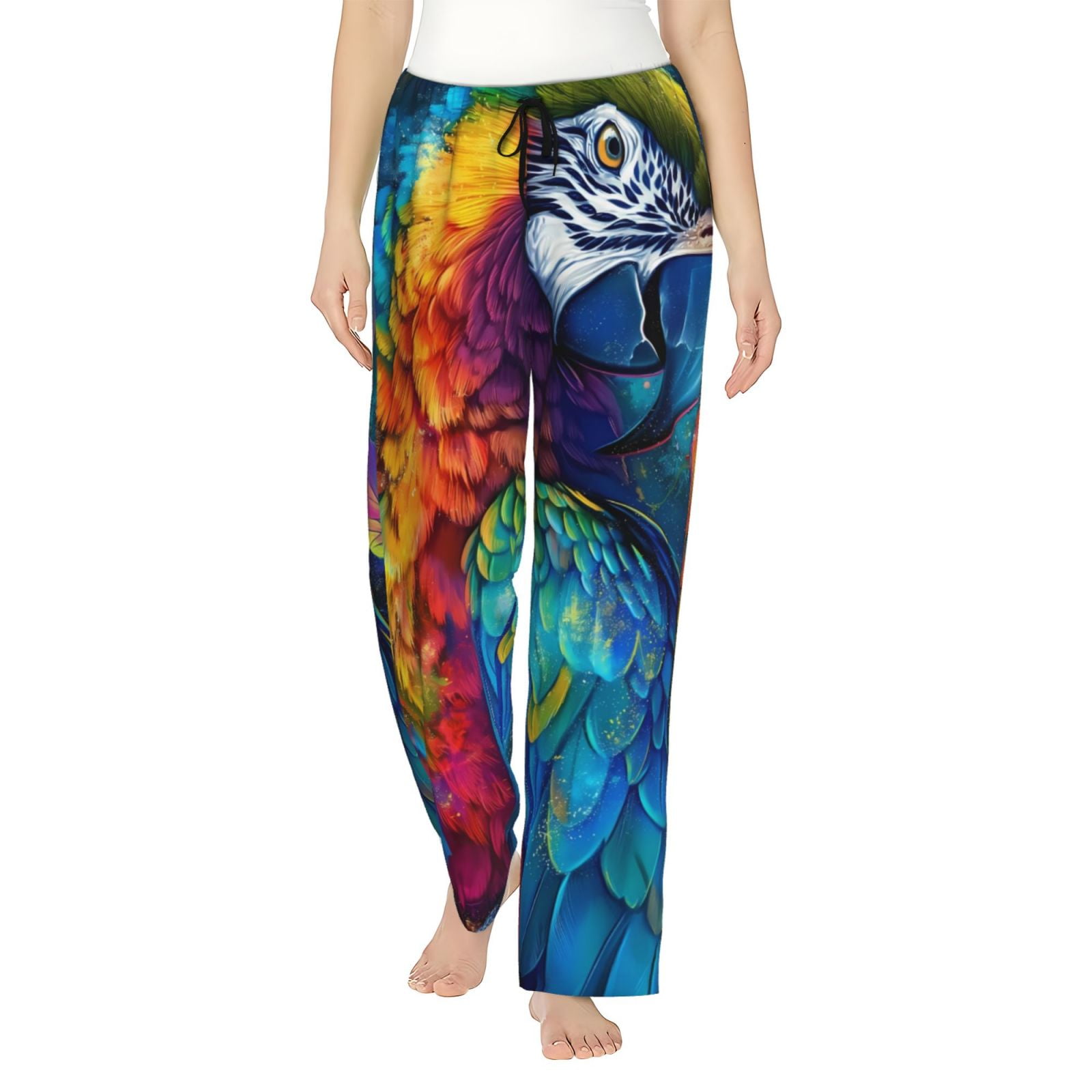 Bixox Women's Colorful Parrot Jungle Dream Patterned Pajama Pants ...