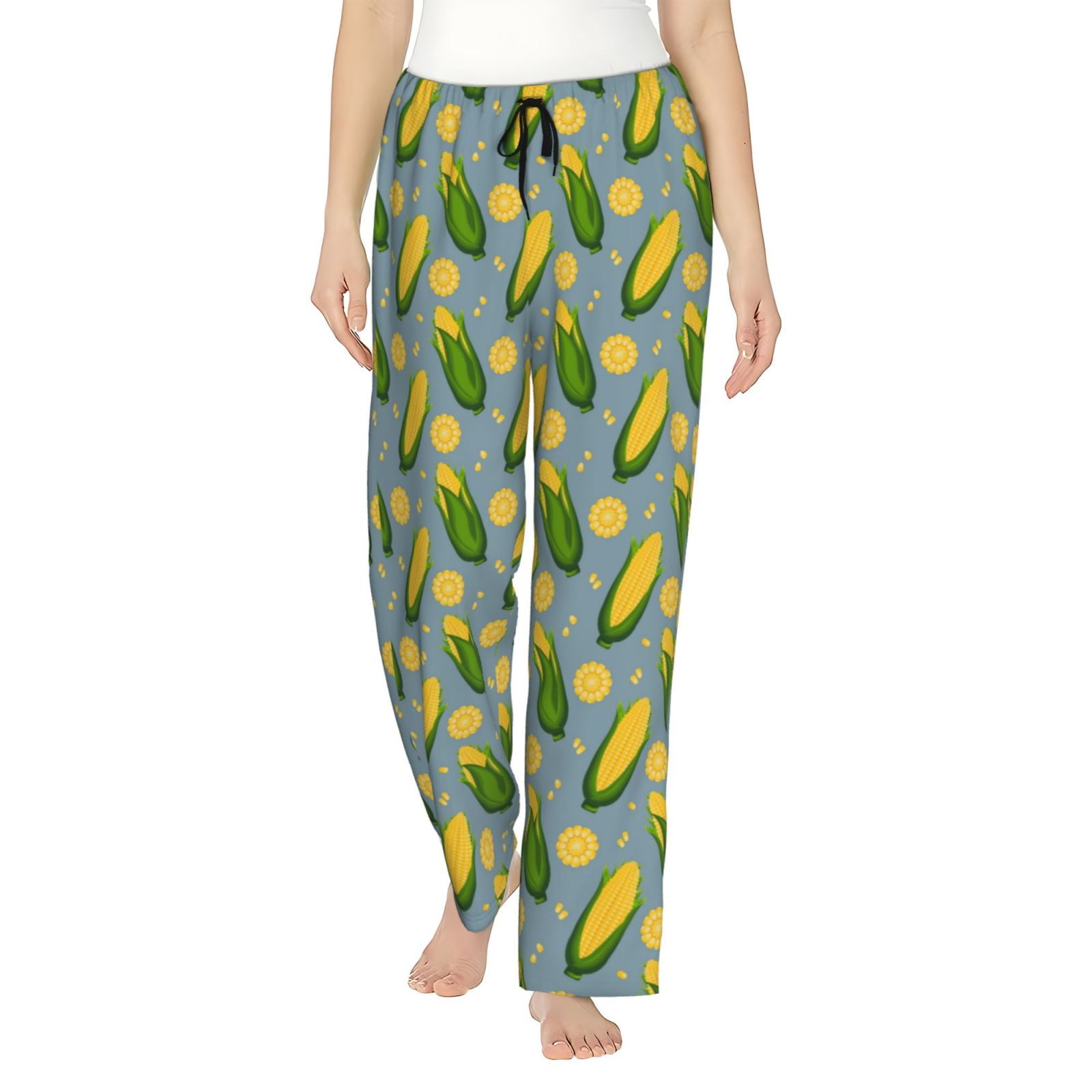 Bixox Women's Corn On The Leaves Patterned Pajama Pants Loungewear ...