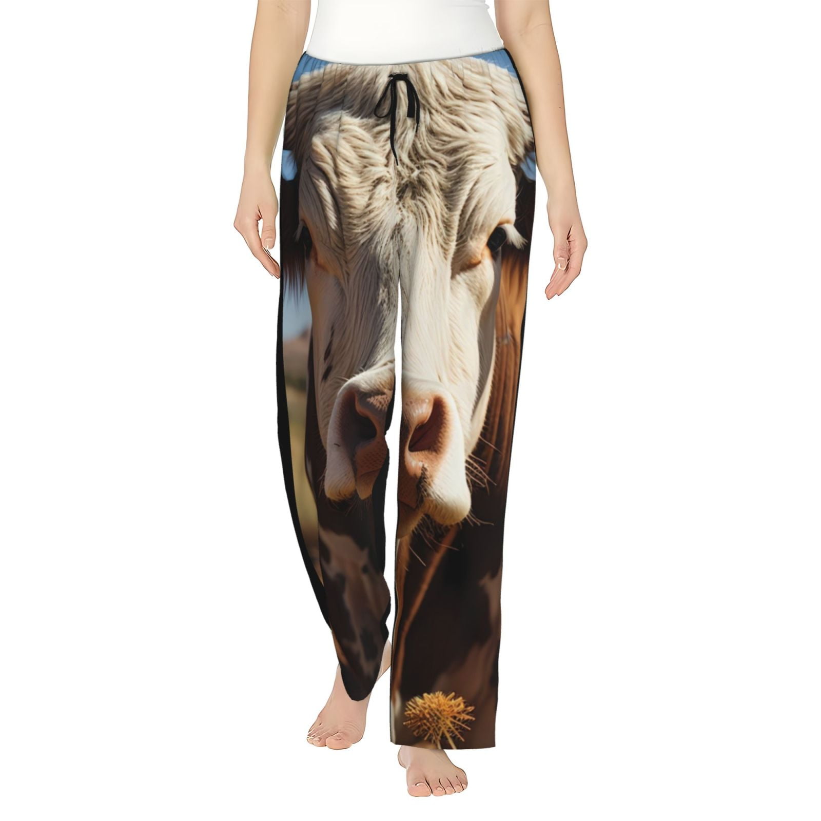 Bixox Women's Cute Daisy Cow Patterned Pajama Pants Loungewear ...