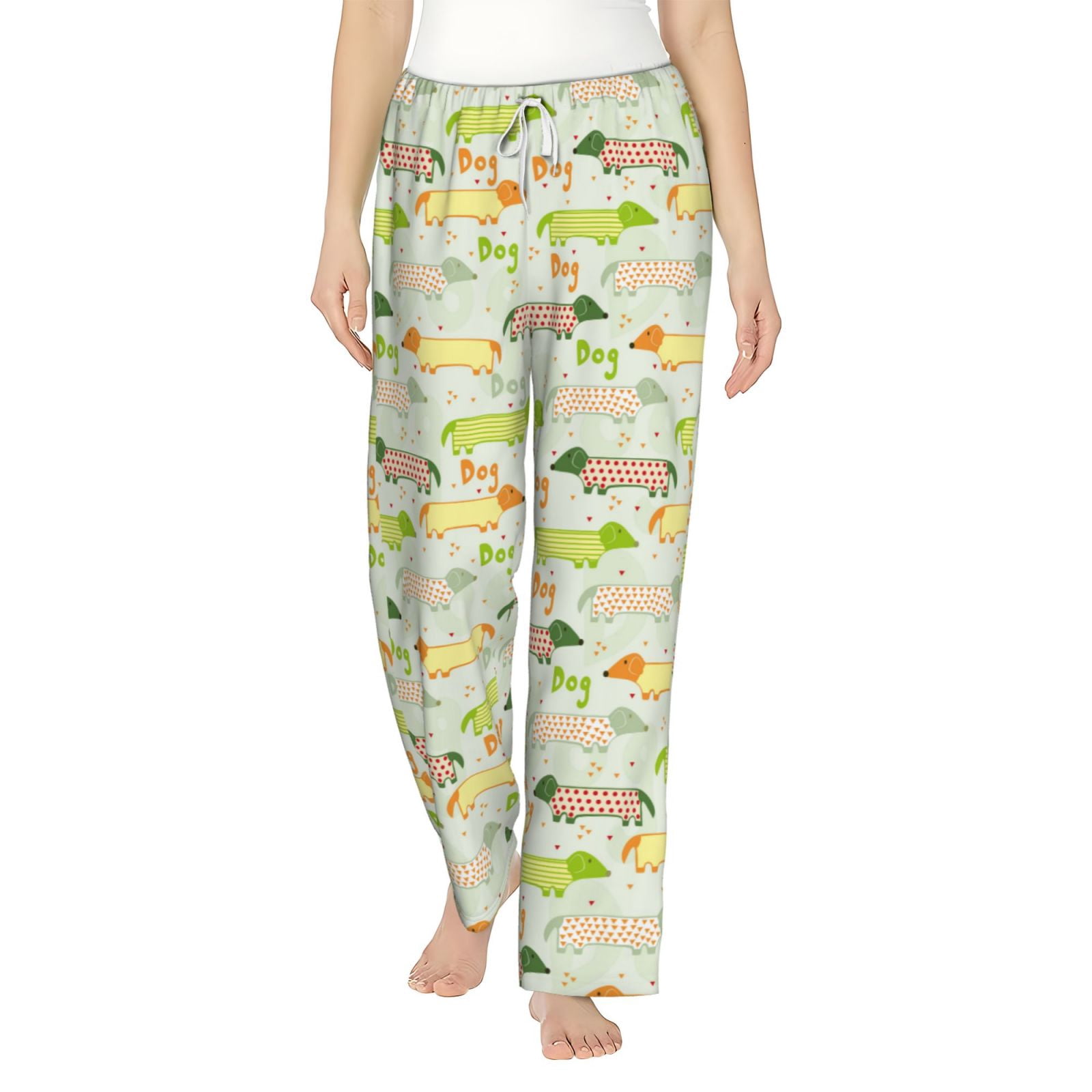 Bixox Women's Dachshund Dog Puppy Patterned Pajama Pants Loungewear ...