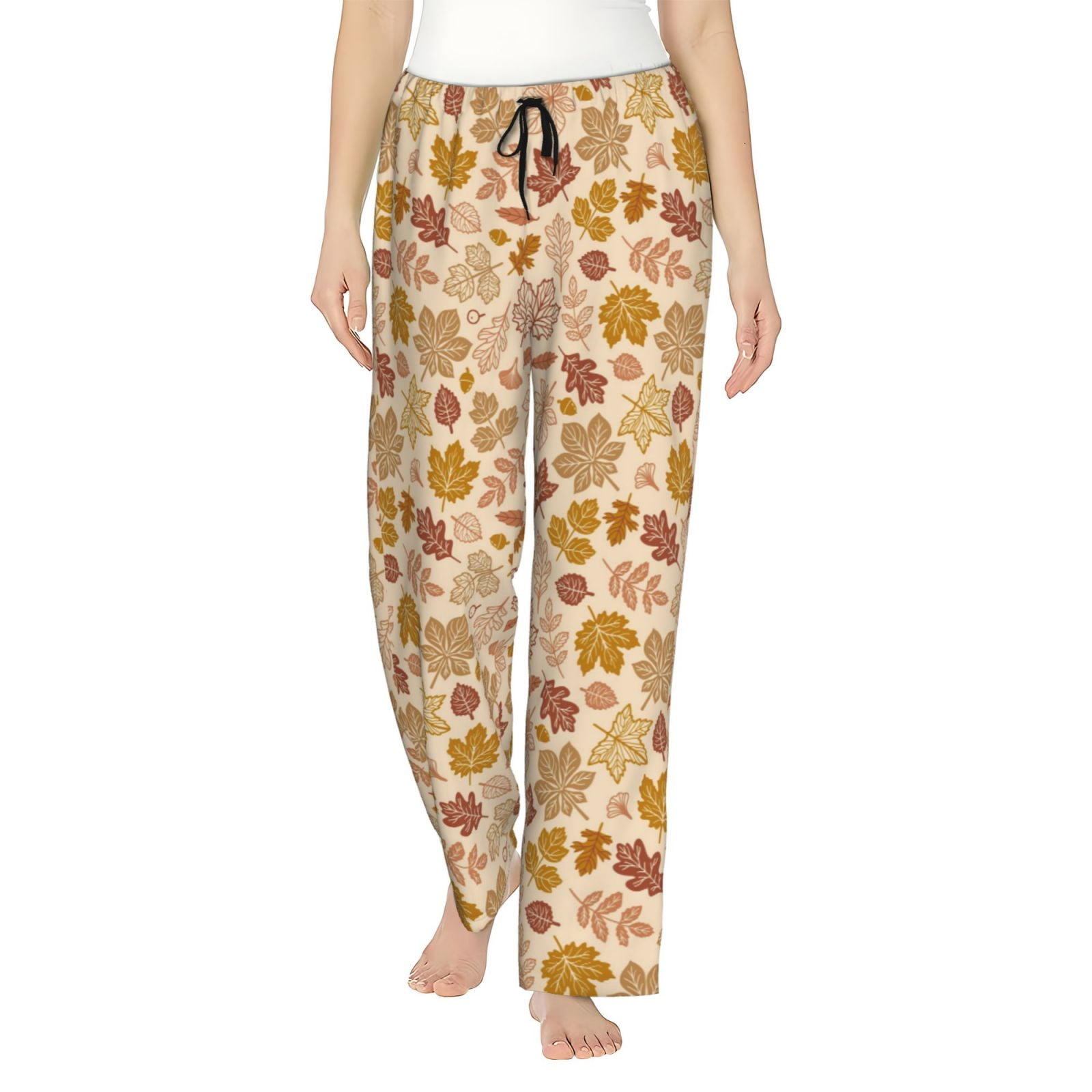 Bixox Women's Fall Leaves Patterned Pajama Pants Loungewear - Walmart.com