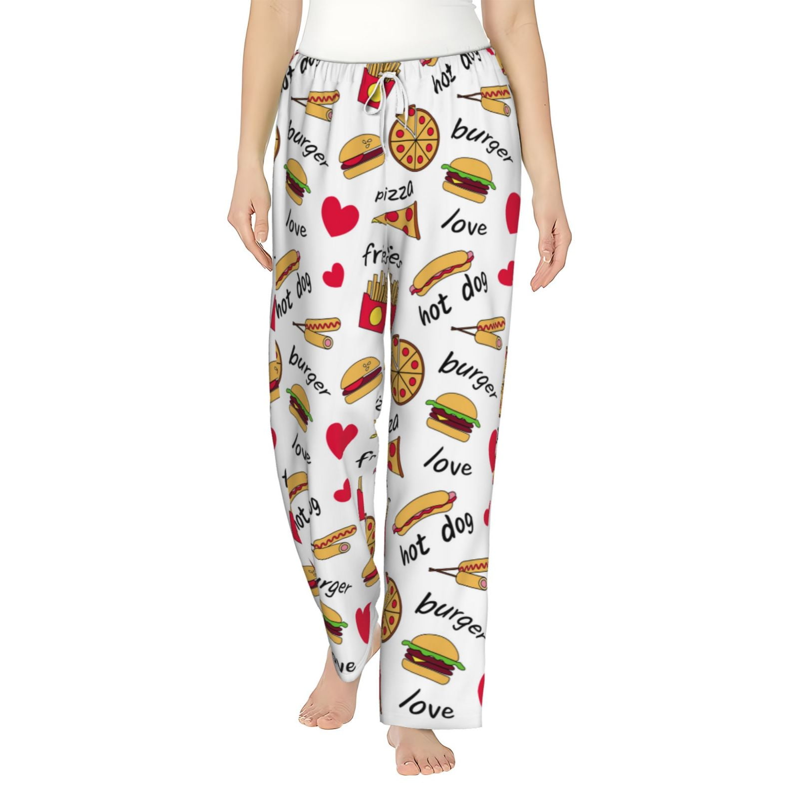 Bixox Women's Fast Food Patterned Pajama Pants Loungewear - Walmart.com