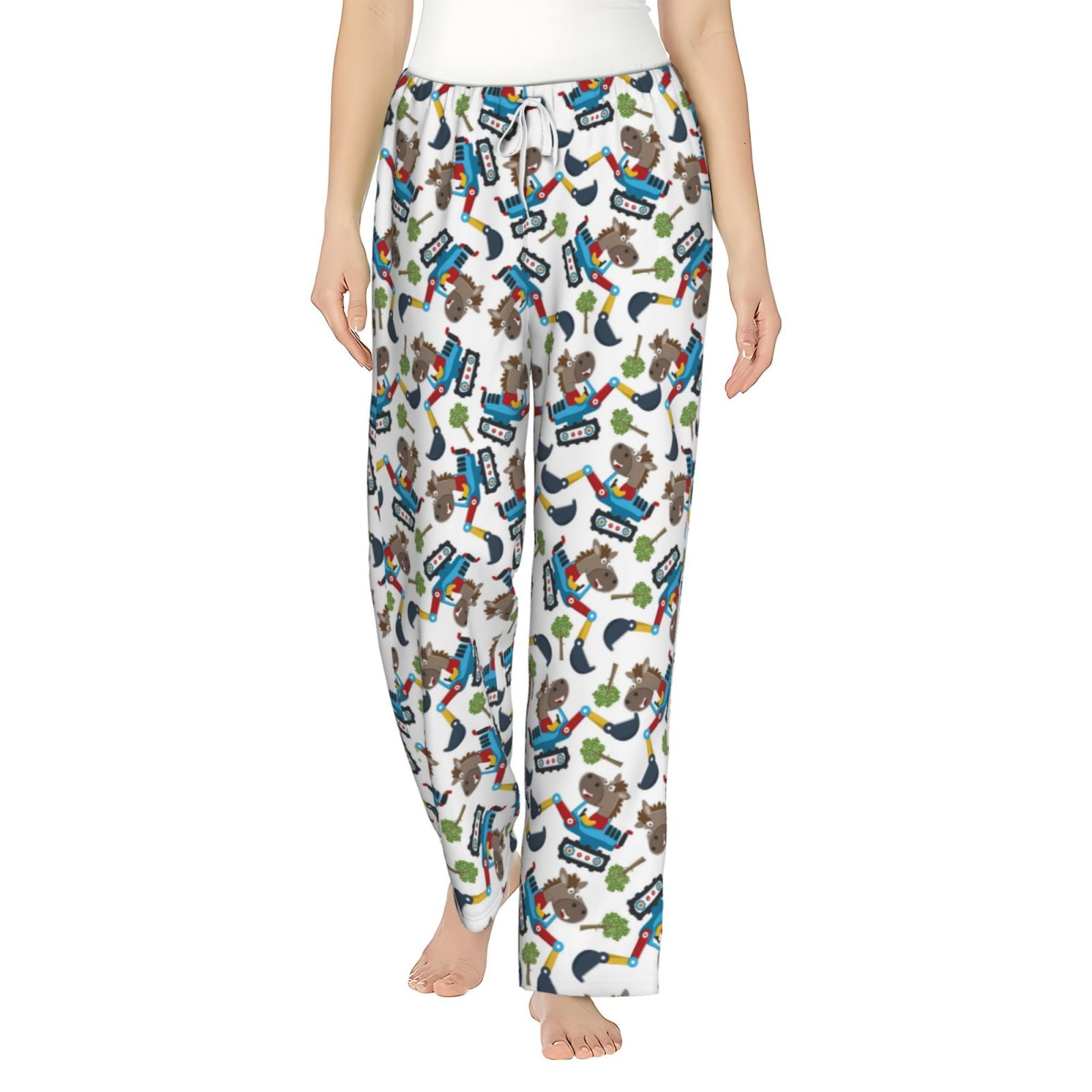 Bixox Women's Funny Excavator Patterned Pajama Pants Loungewear ...