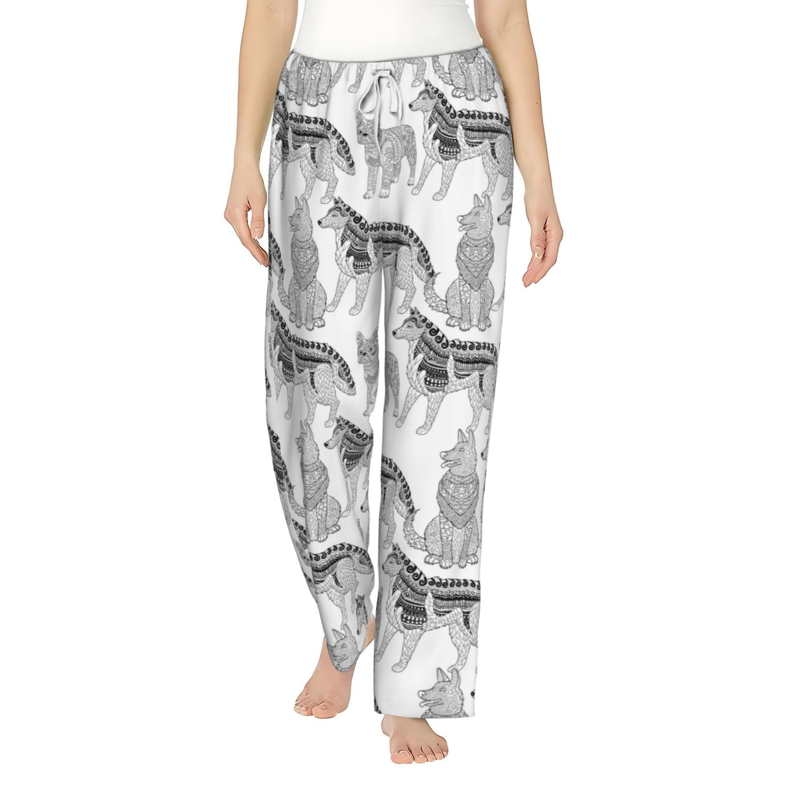 Bixox Women's German Shepherd Dog Patterned Pajama Pants Loungewear ...