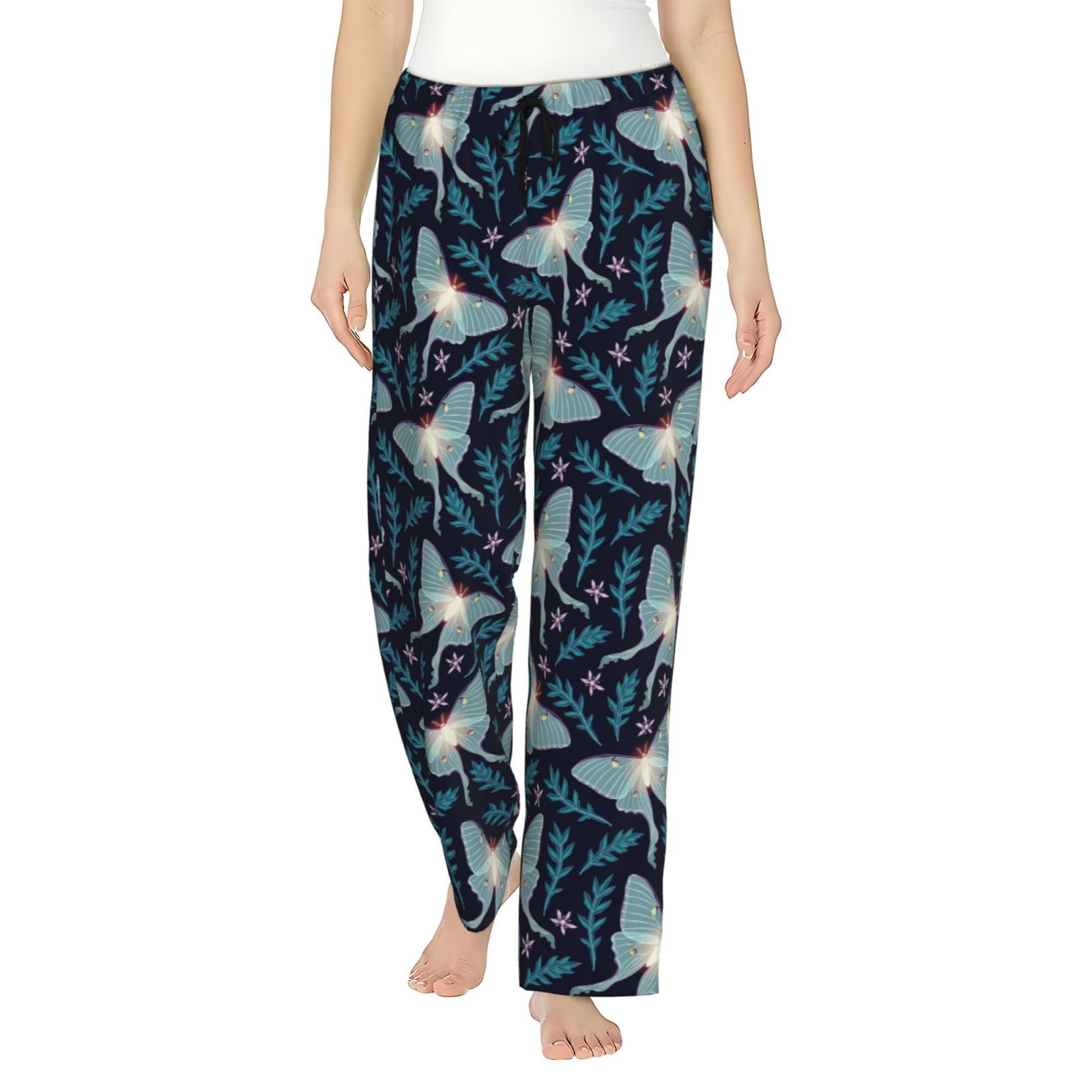 Bixox Women's Glowing Butterfly Patterned Pajama Pants Loungewear ...