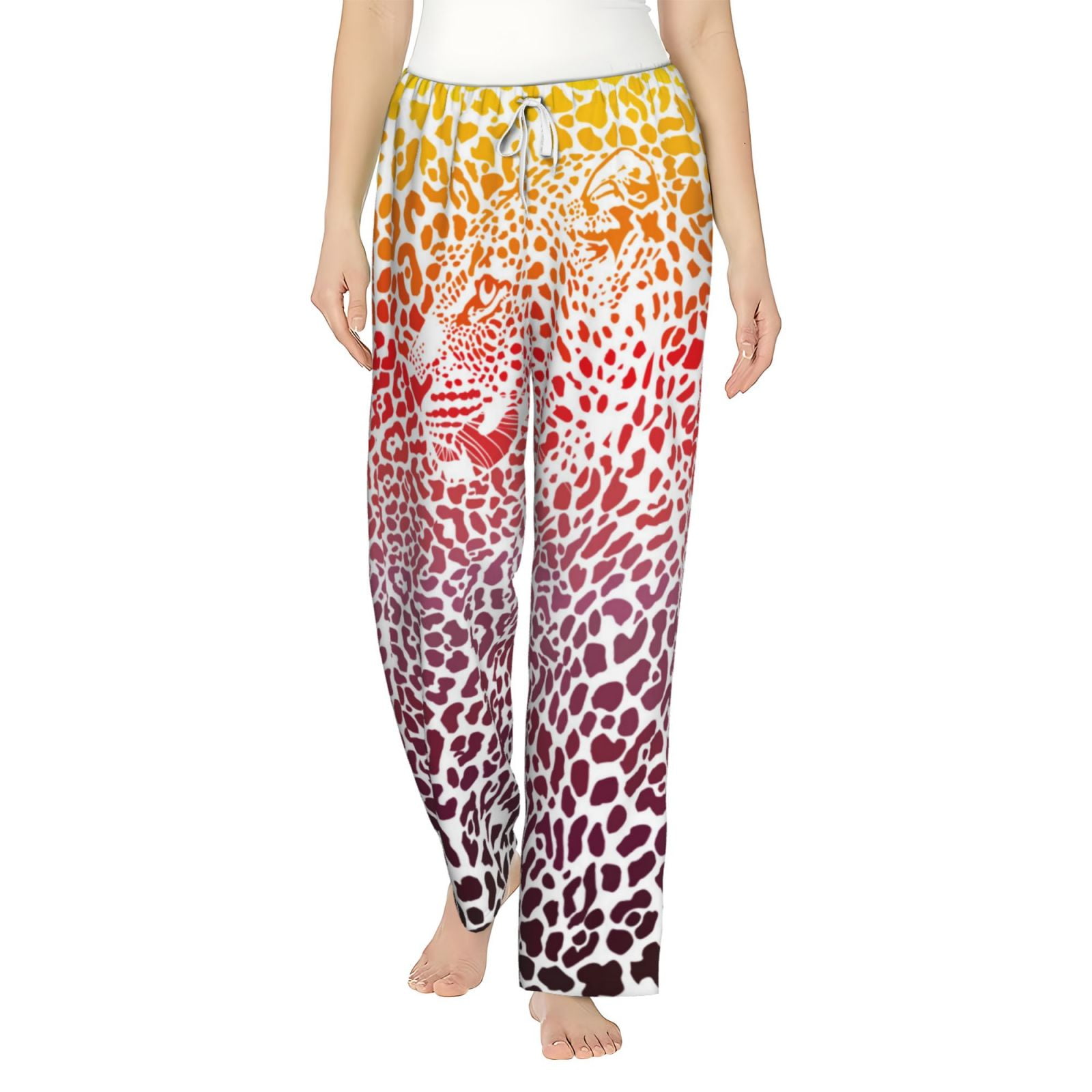 Bixox Women's Leopard Skins And Heads Patterned Pajama Pants Loungewear ...
