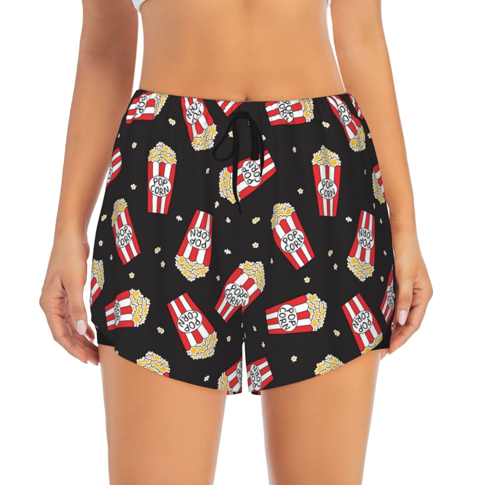 Bixox Women's Popcorn pattern 2 in 1 Running Shorts - Lightweight ...