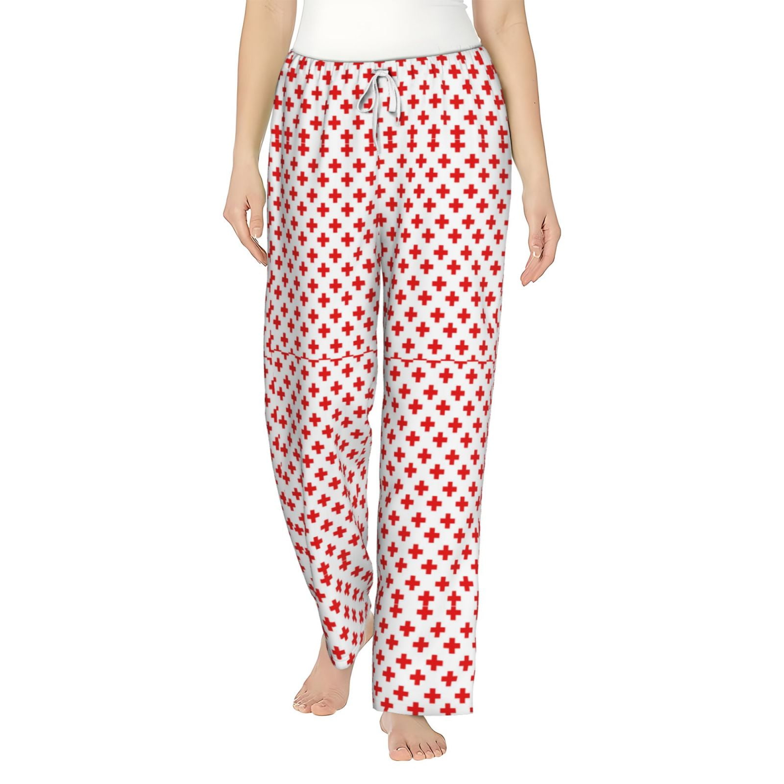 Bixox Women's Red Cross Patterned Pajama Pants Loungewear - Walmart.com
