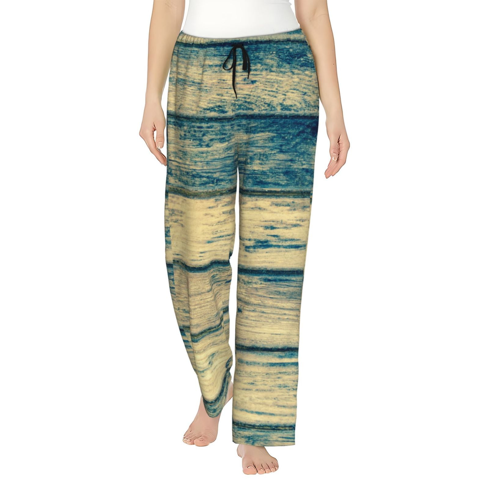 Bixox Women's Retro Wooden Patterned Pajama Pants Loungewear - Walmart.com
