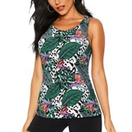 Danskin Now Women's Tropical Print Tank with Mesh Insert - Walmart.com