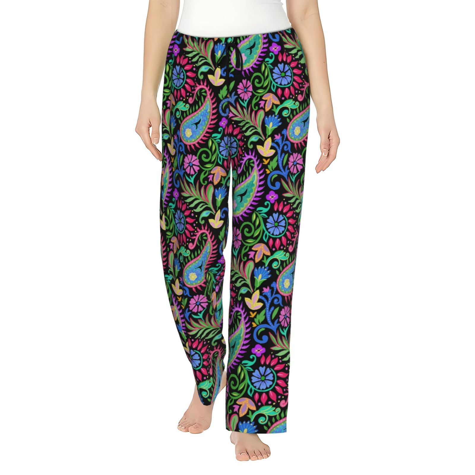 Bixox Women's Watercolor Floral Paisley Patterned Pajama Pants ...