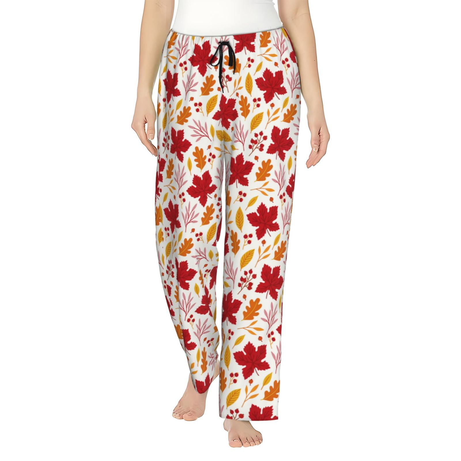 Bixox Women's fall laef Maple Patterned Pajama Pants Loungewear - Walmart.com