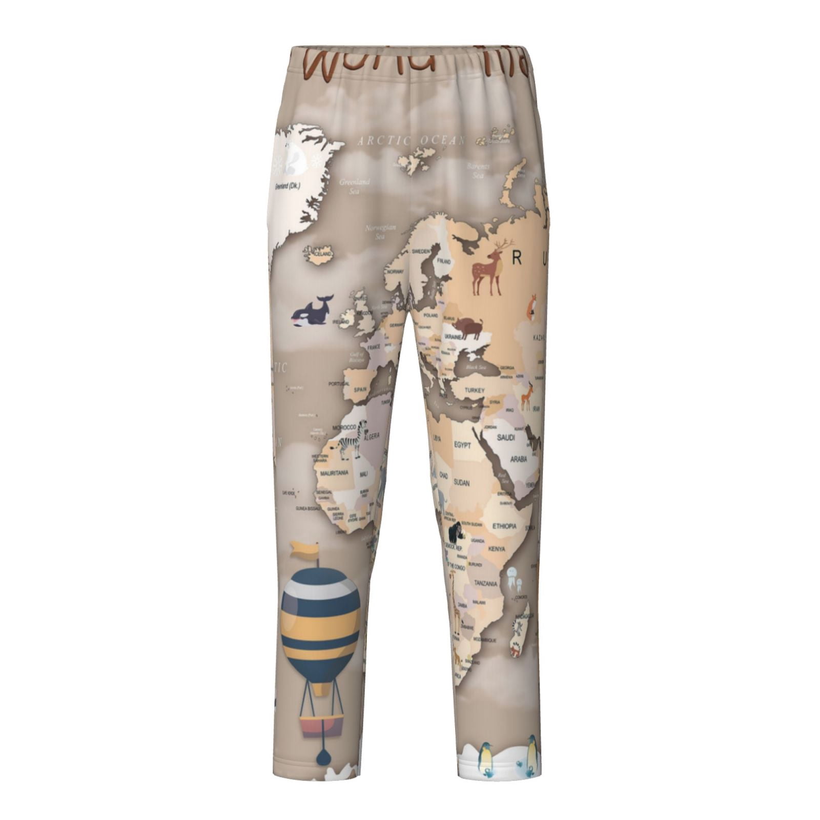 Bixox World Map With Animals Print Boys Pajama Pants Sleep Pants Soft ...