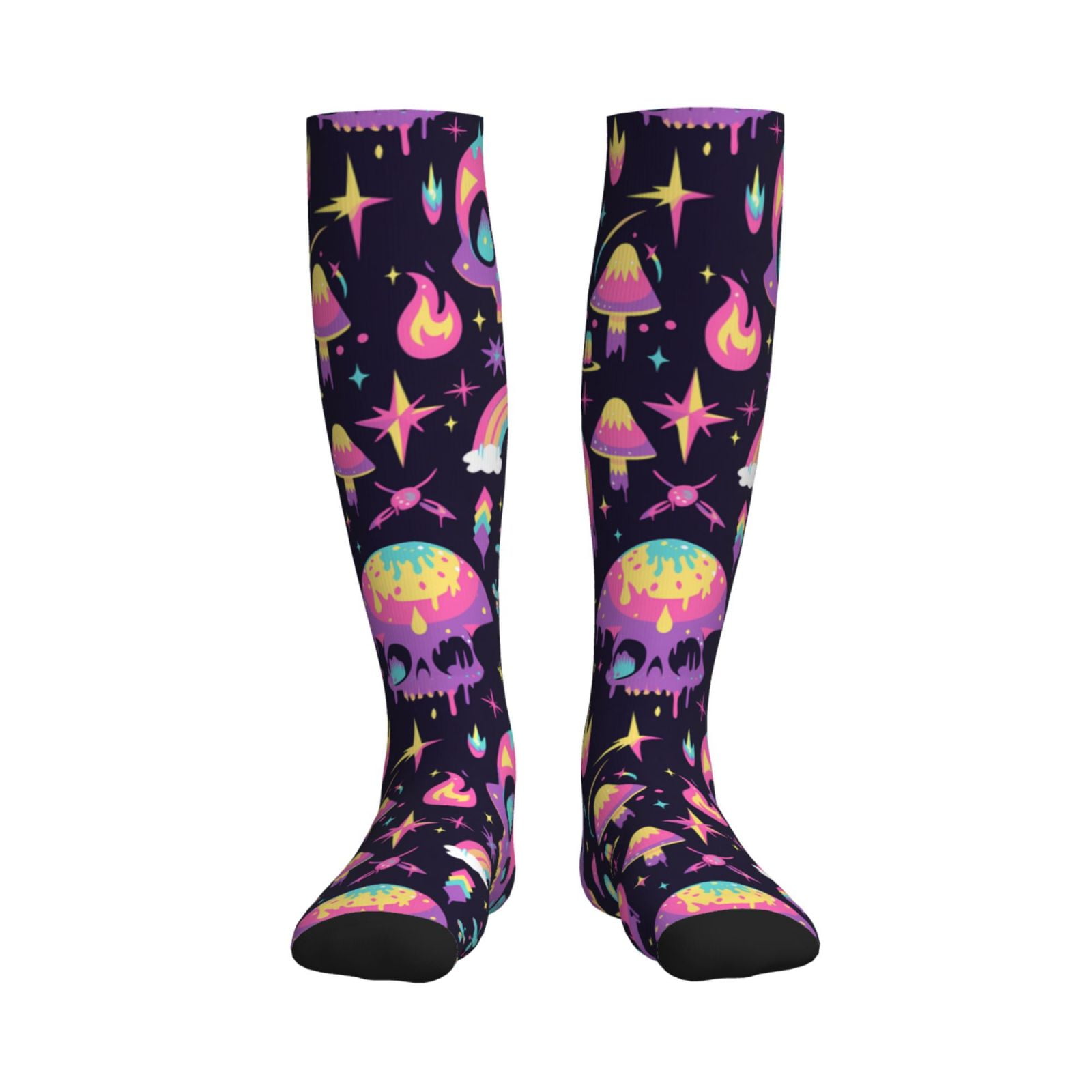 Bixox cartoon Skull rainbow space Print Compression Socks,Compression ...