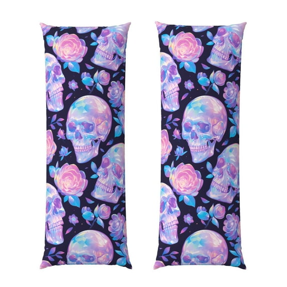 Bixox crystal Skull flower Print Body Pillow Cover with Zipper Closure ...
