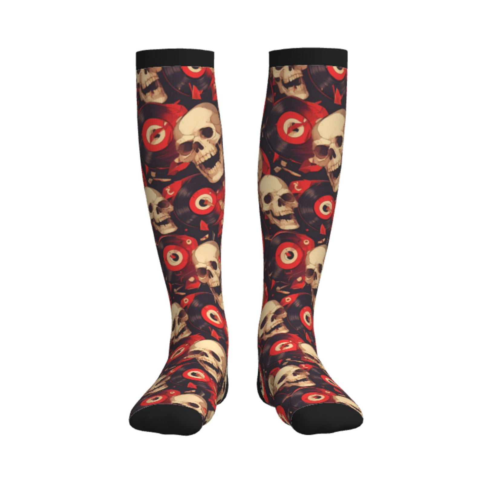 Bixox record Skull rock Print Compression Socks,Compression Socks Women ...