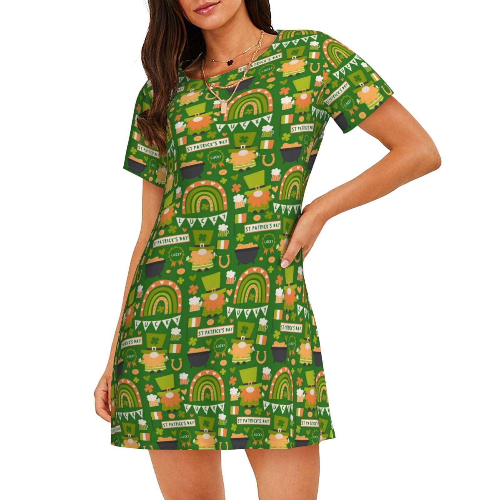 Bixox traditional Irish colours Pattern Women's Nightgown, Soft ...
