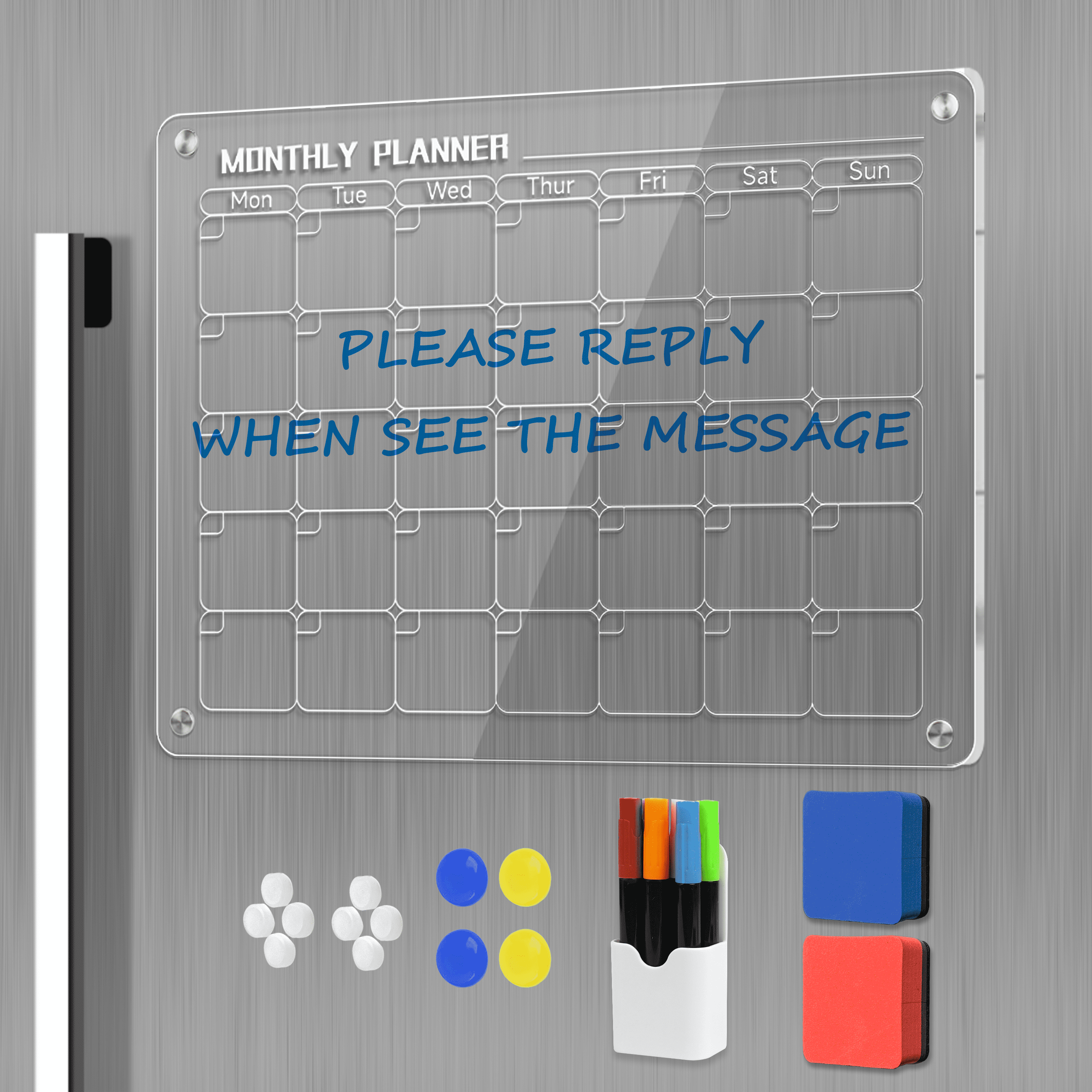 Biya Homes Acrylic Magnetic Calendar for Refrigerator - Walmart.com