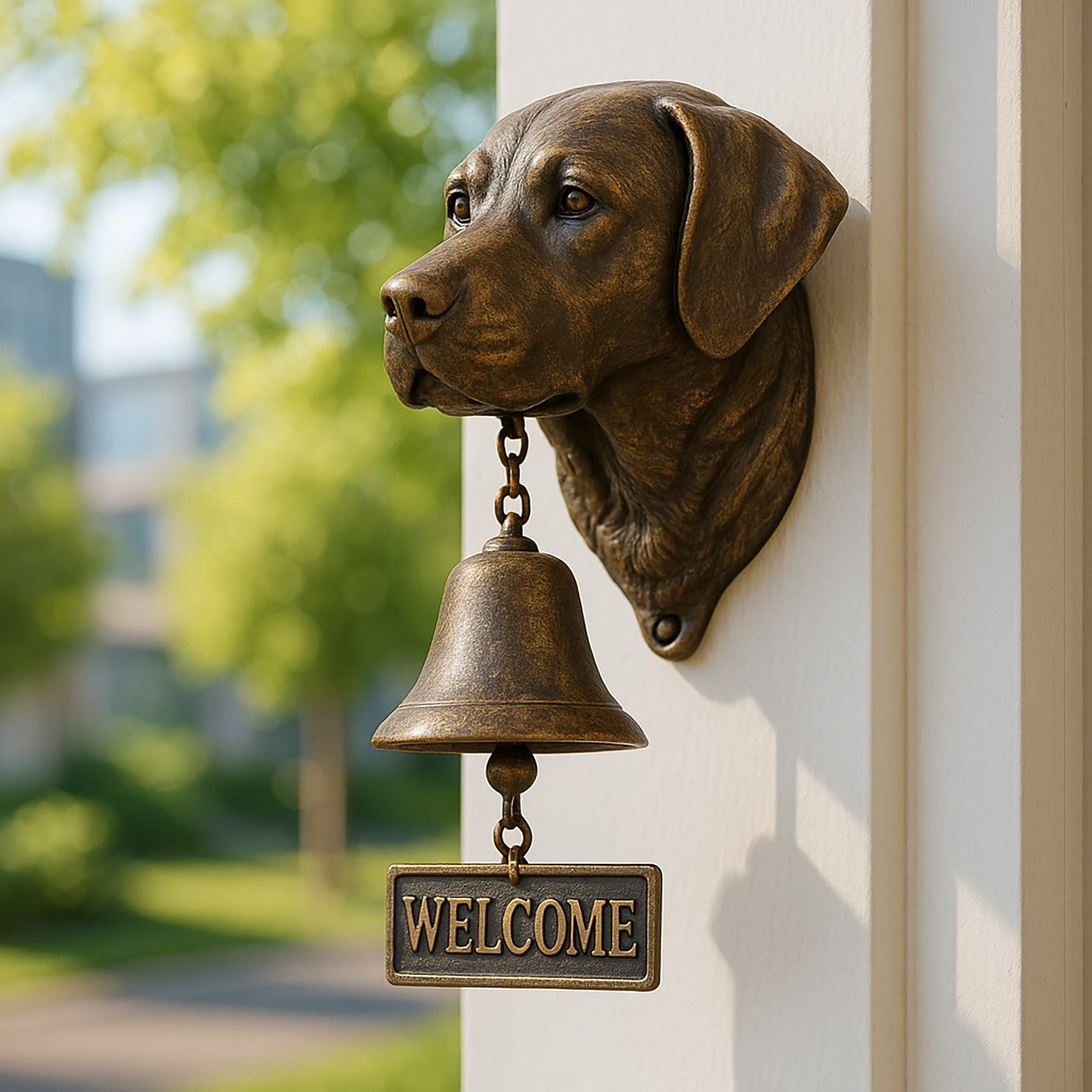 Biyua Home Decor Animal Welcome Dog Bell Doorbell (Labrador) Beige ...