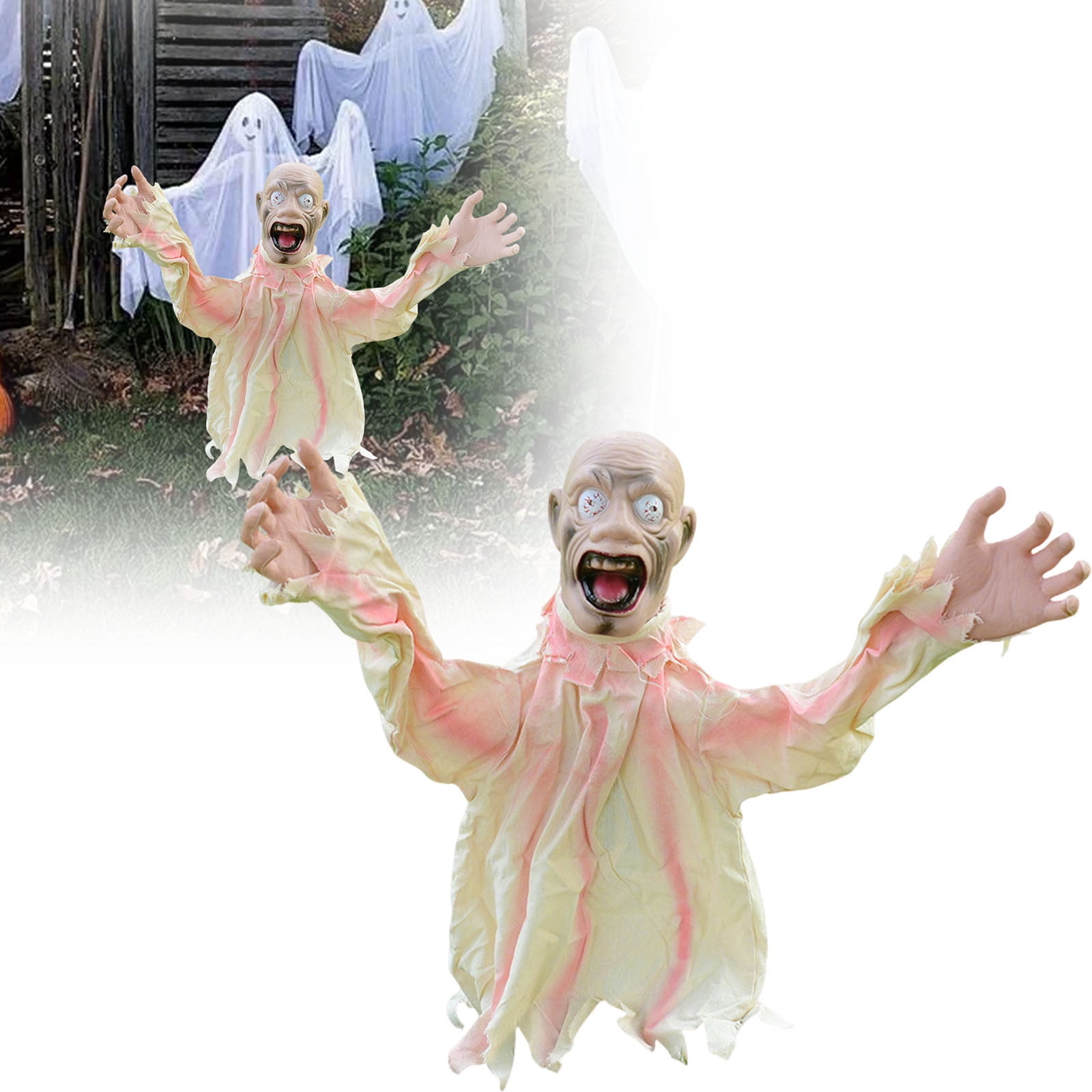 Biyua Home Decor Halloween Decoration Outdoor Courtyard Logo Shaped Electronic Plug Sound ...