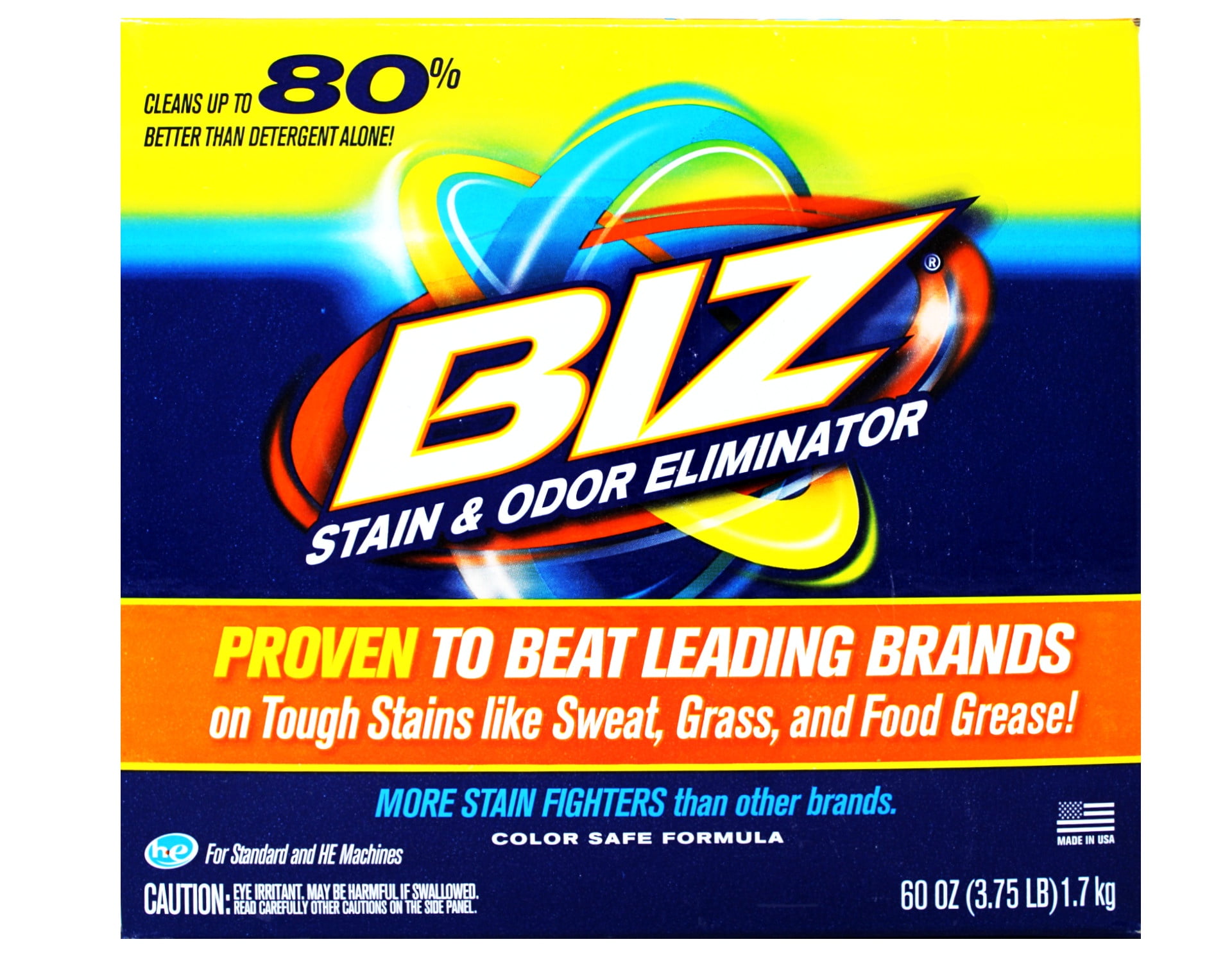 Biz Laundry Detergent Powder Booster, Stain & Odor Removal, 60 Ounces ...