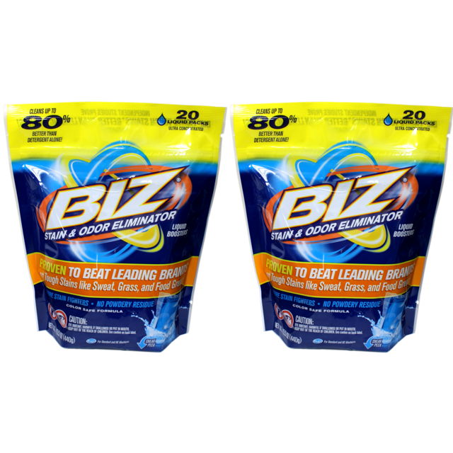 Biz Liquid Boosters Stain and Odor Eliminator, 20 Loads Pack of 2 ...