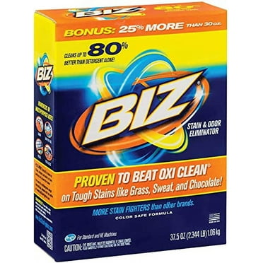 BIZ Enzyme-Based Laundry Stain and Odor Remover Booster, Sweat ...