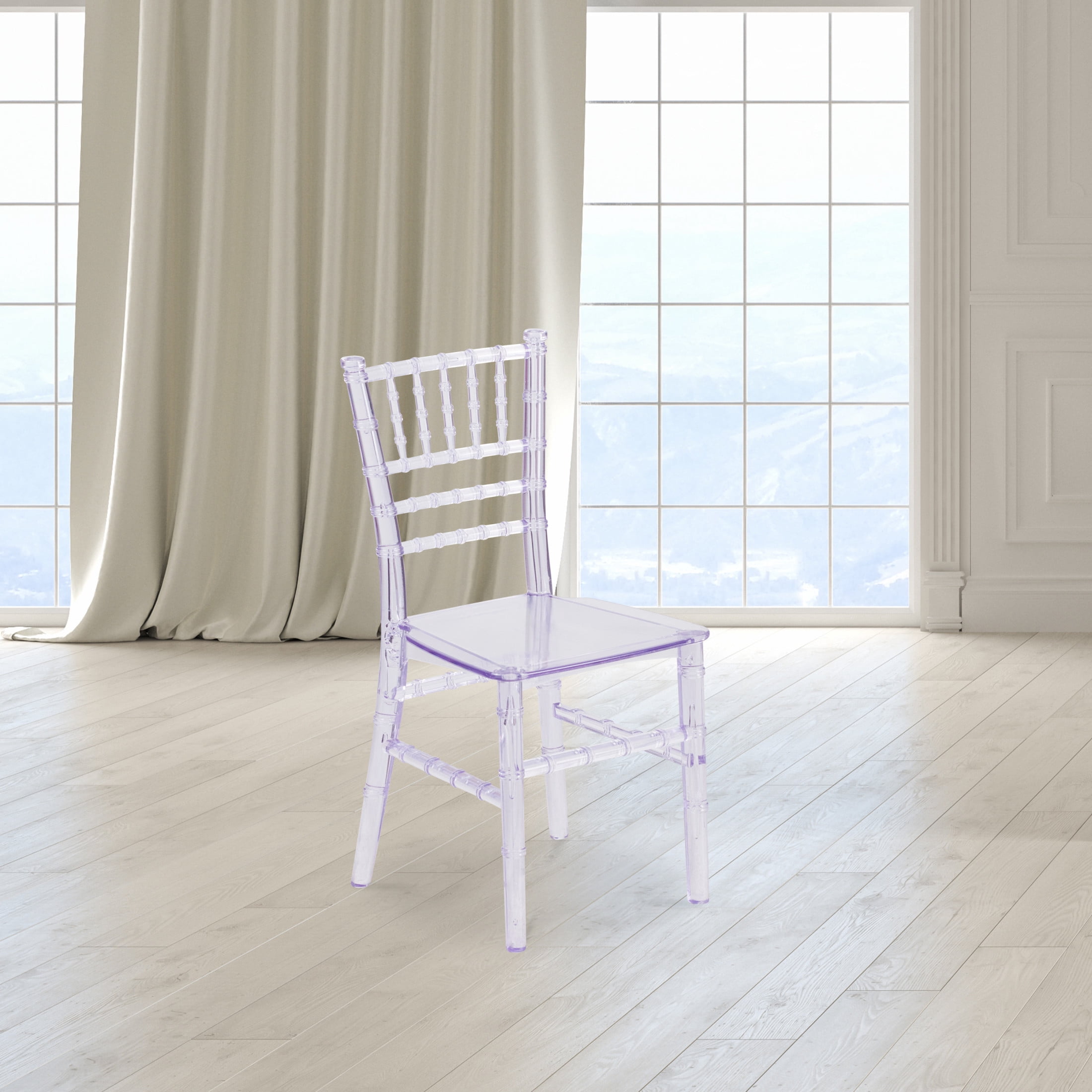 BizChair 10 Pack Child's Transparent Resin Chiavari Chairs, 330 lb ...