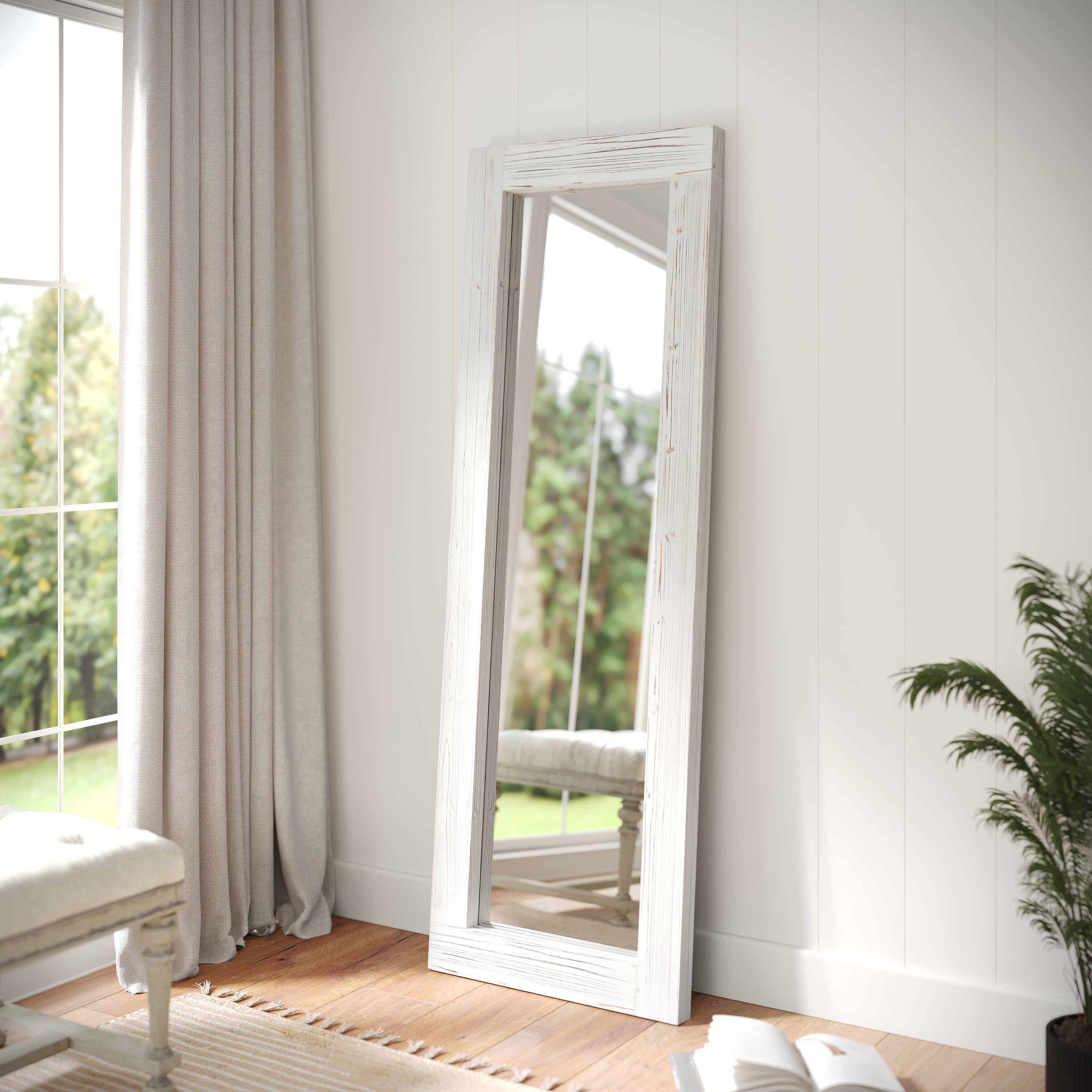 BizChair 22x65 Full Length Mirror, Wall Mounted or Wall Leaning, Rustic ...