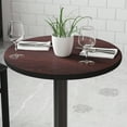 BizChair 24'' Round Table Top with Black or Mahogany Reversible ...