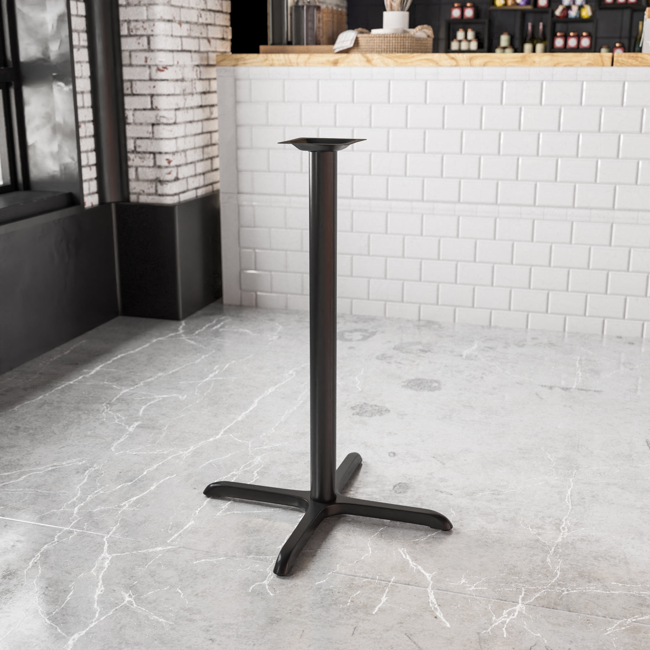 BizChair 30'' x 30'' Restaurant Table X-Base with 3'' Dia. Bar Height ...