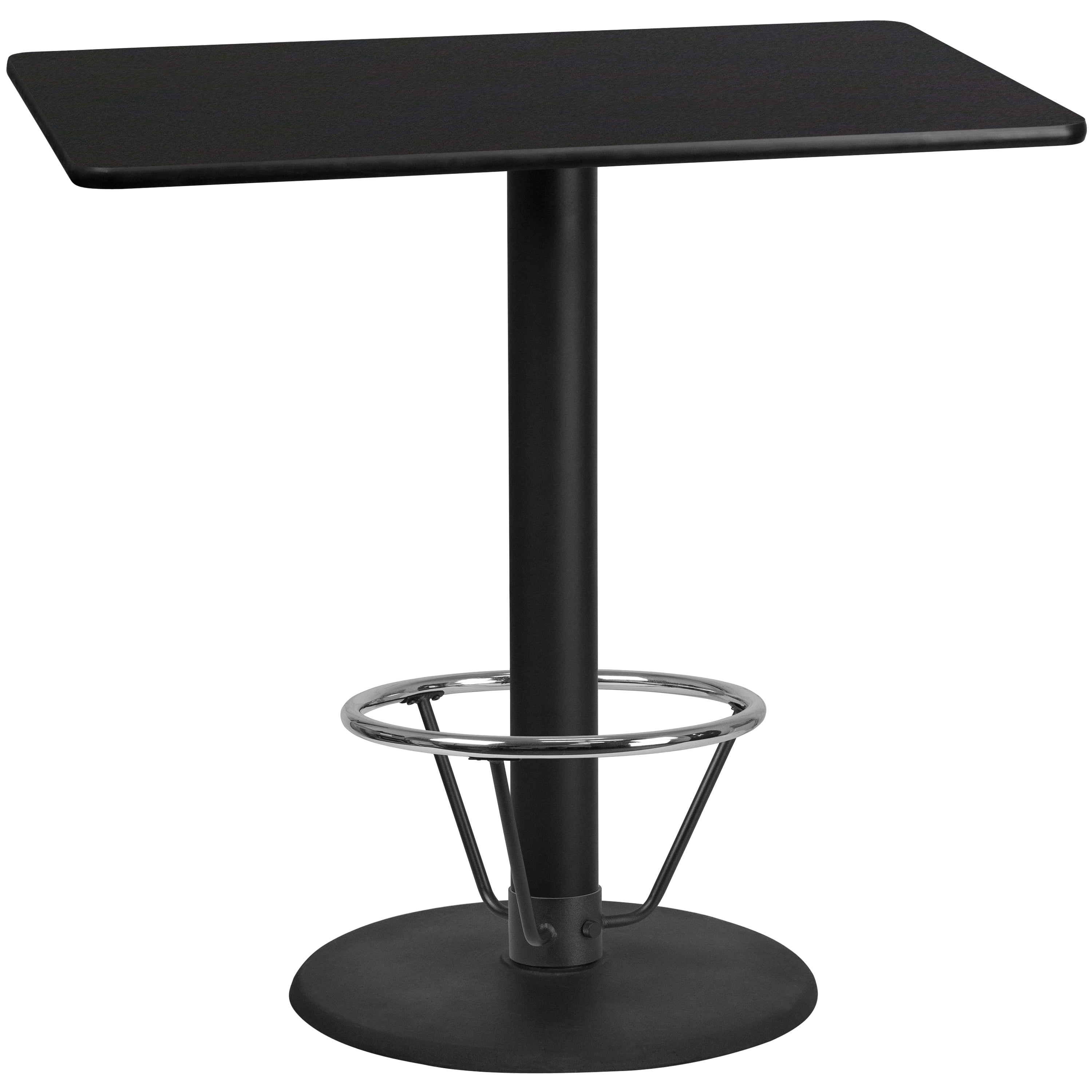 BizChair 30'' x 48'' Rectangular Black Laminate Table Top with 24 ...