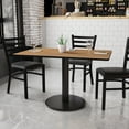 BizChair Office Rectangle Dining Table, 30'' x 48'' Walnut Laminate Top ...