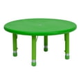 BizChair 33'' Round Green Plastic Height Adjustable Activity Table ...
