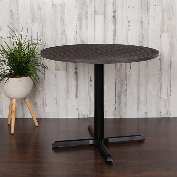 BizChair 36" Round Multi-Purpose Conference Table in Rustic Gray ...