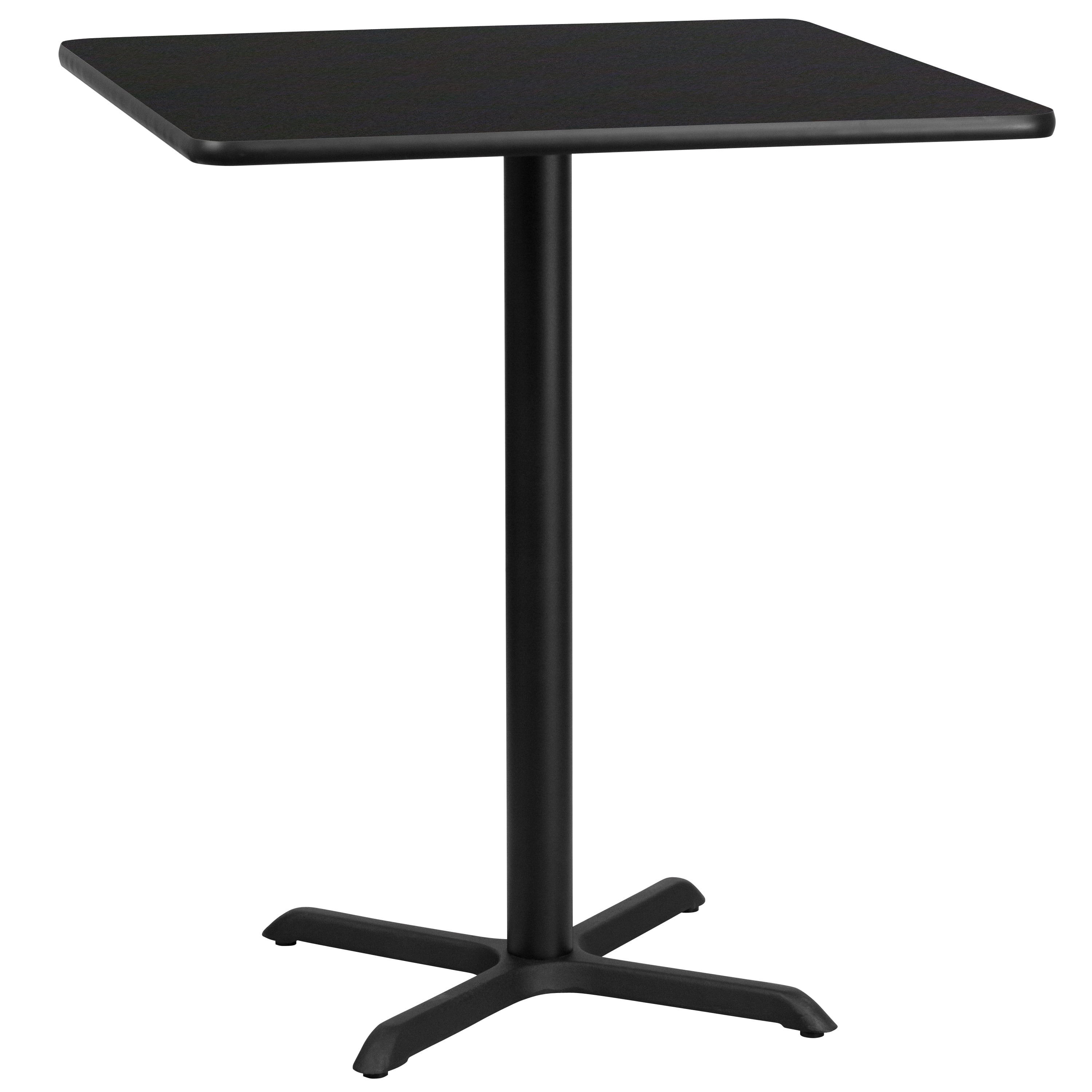 BizChair 36'' Square Black Laminate Table Top with 30'' x 30'' Bar ...