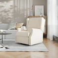 BizChair 360° Wingback Living Room Manual Swivel Glider Recliner, Cream ...